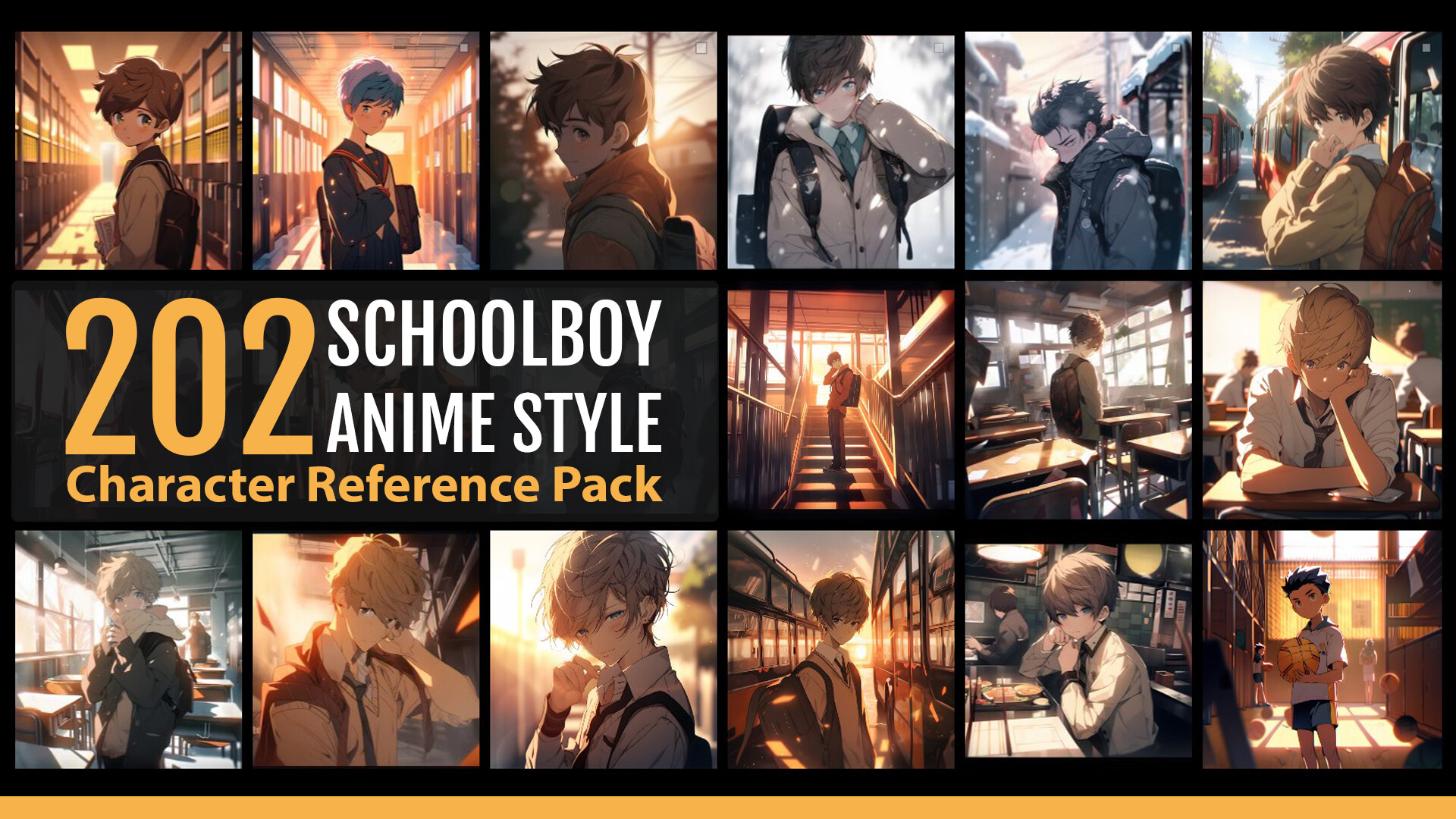 Artificial Dimension - 202 Schoolgirl Anime Character Reference Pack