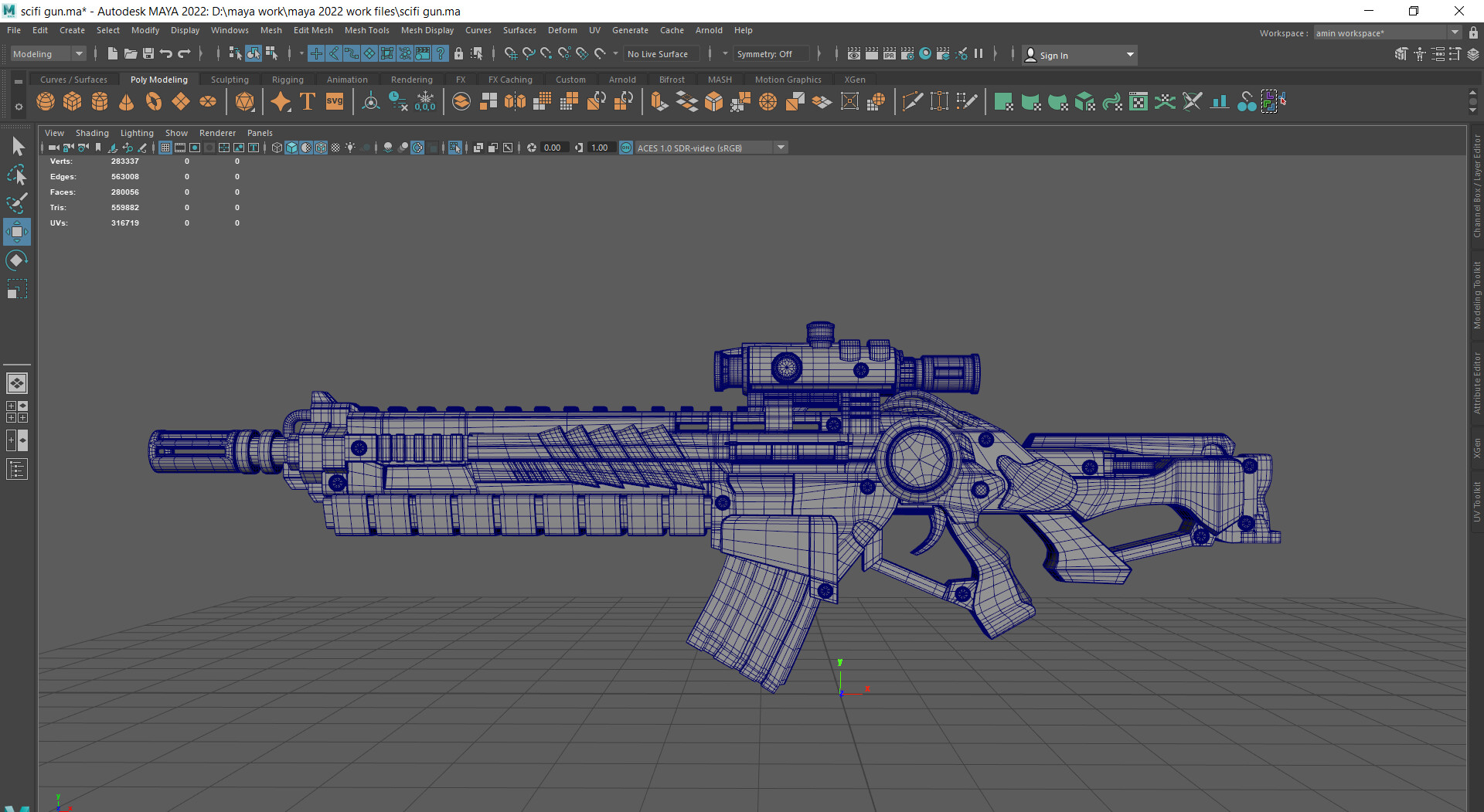 Scifi Assault Rifle | 3d model by Aminur Rahman — ProUser.Me