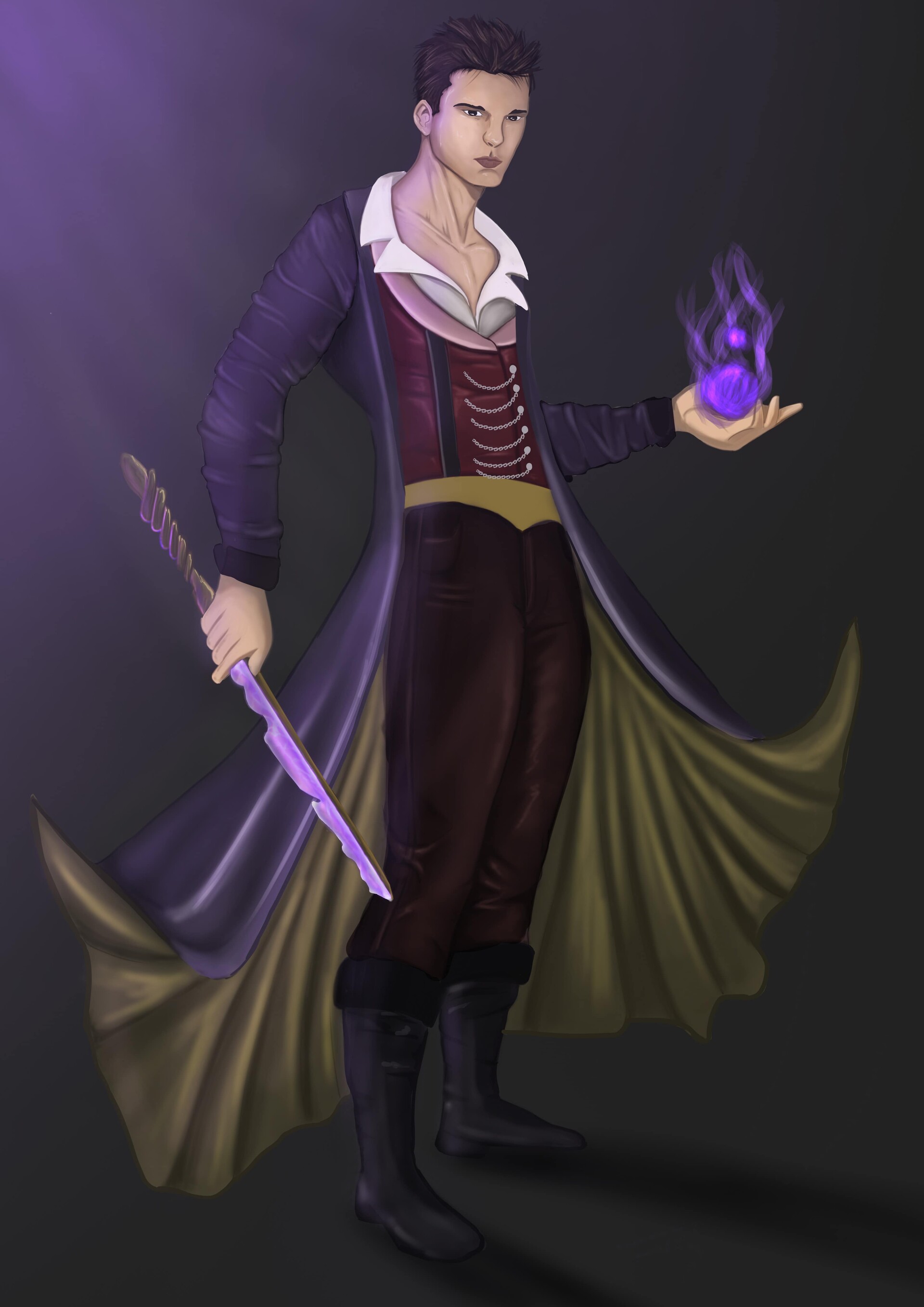 ArtStation - 2D- Character design (Male warlock)