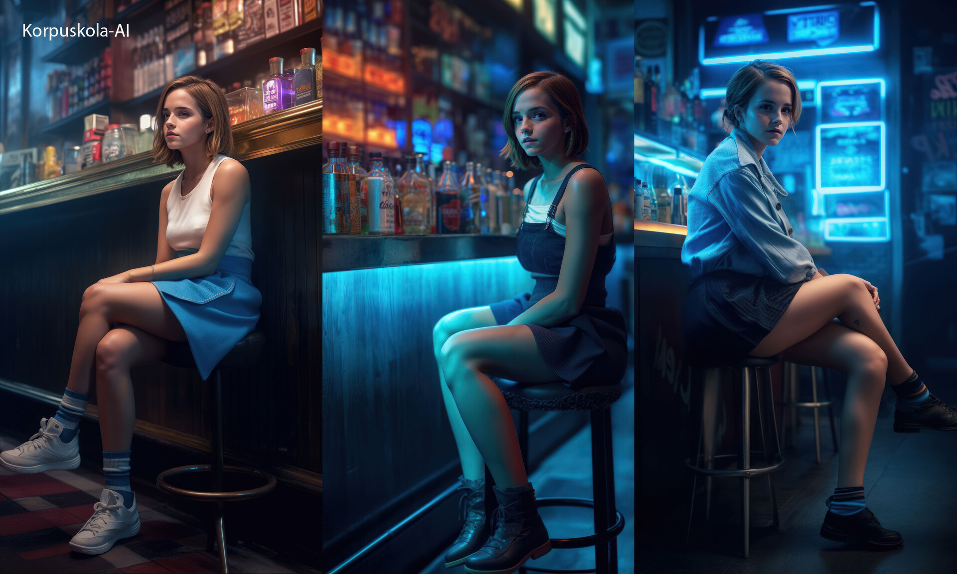 ArtStation - Emma at the bar waiting