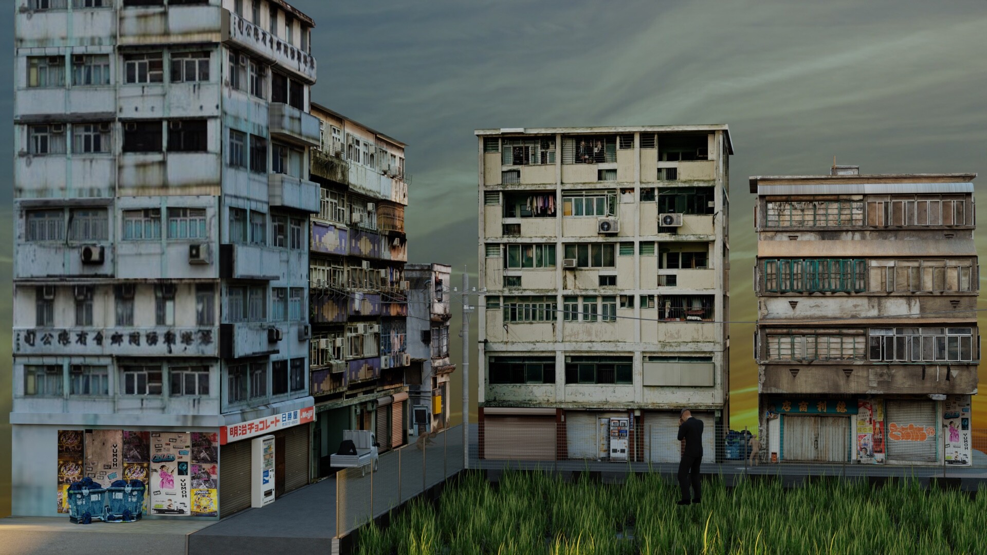 ArtStation - Sad Days, 2023. (Sad days on the streets of China streets).