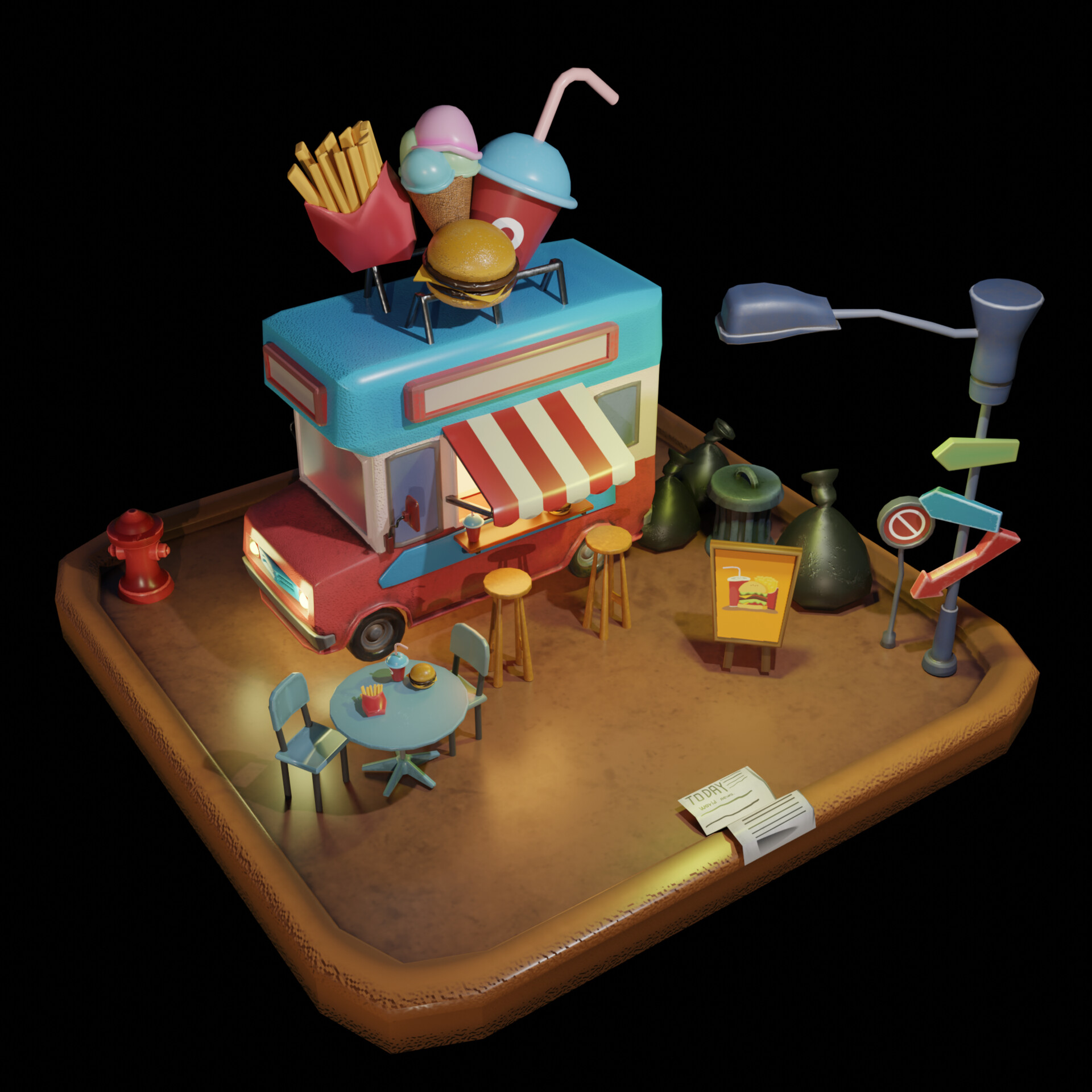 ArtStation - Stylized food truck