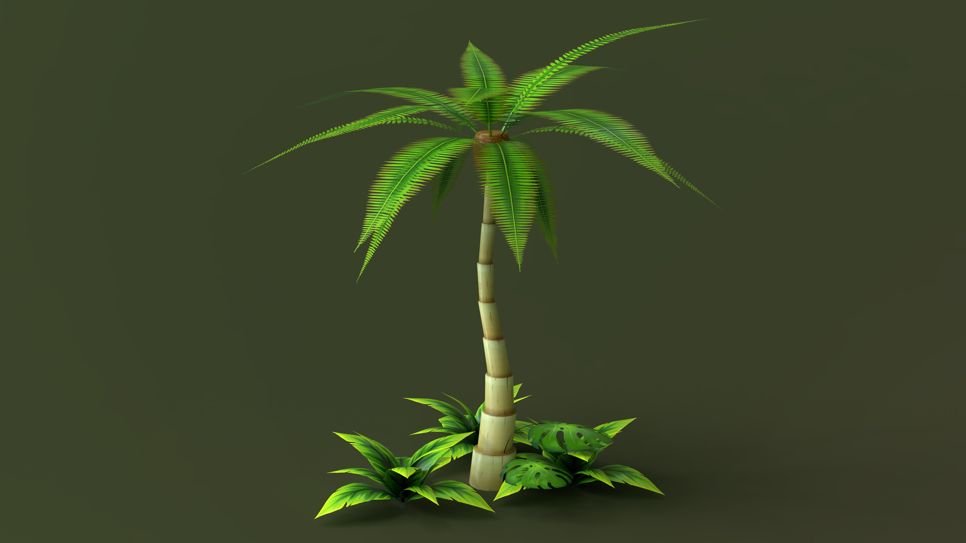ArtStation - Stylized Palm Tree & Foliage