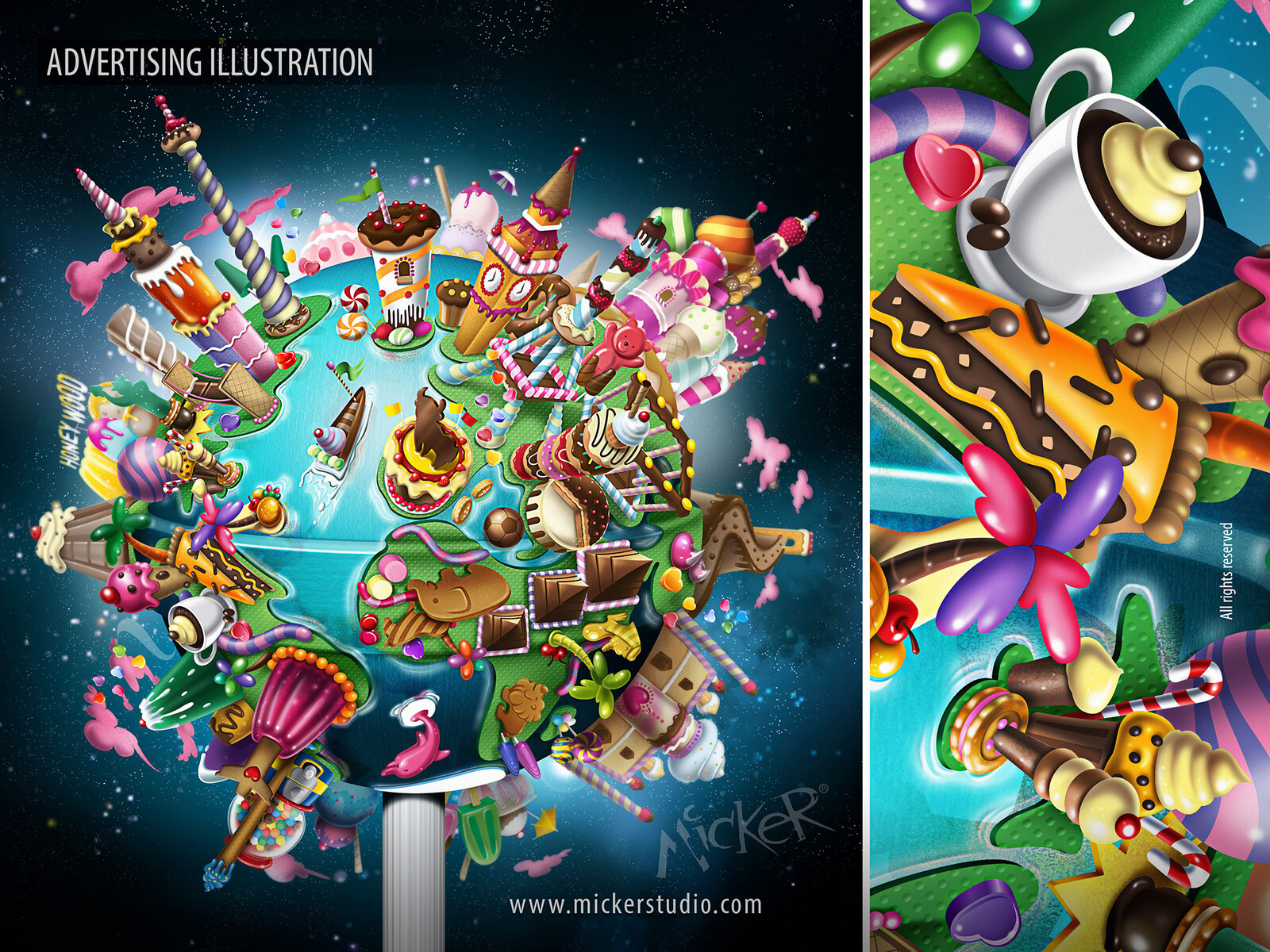 Michael Reyes "MickeR" - Candy World / Advertising illustration