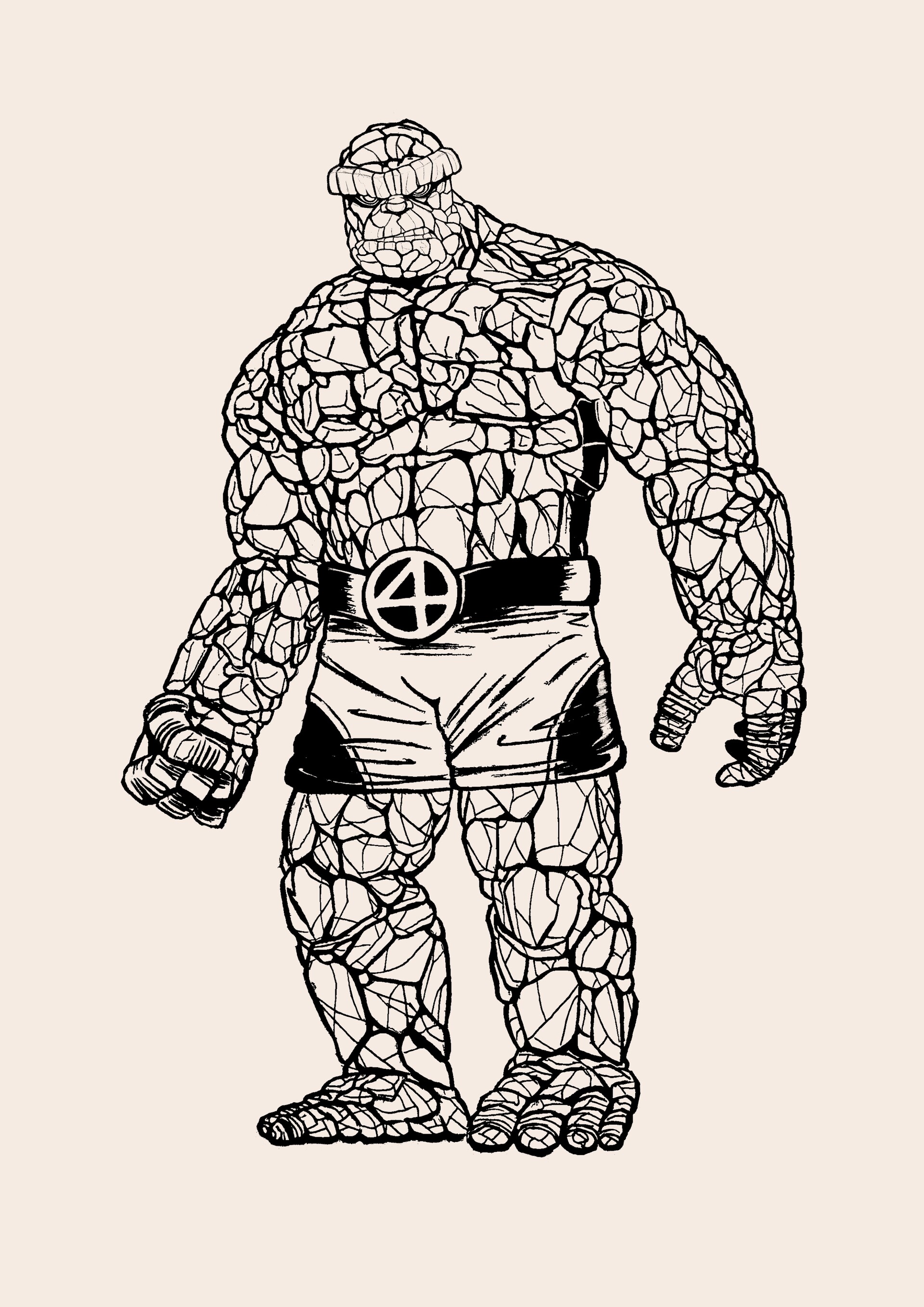 fantastic four the thing coloring pages