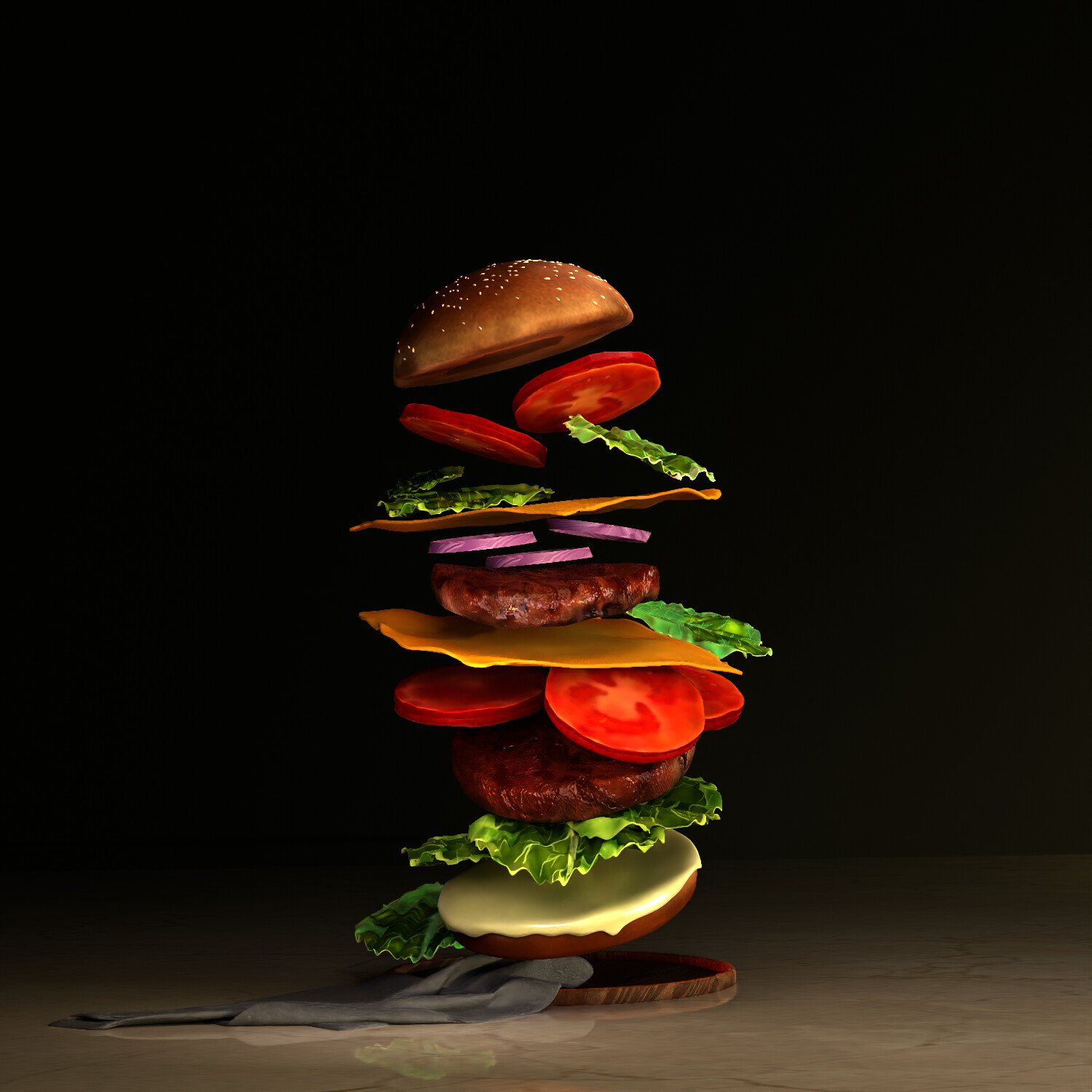 ArtStation - 3D burger