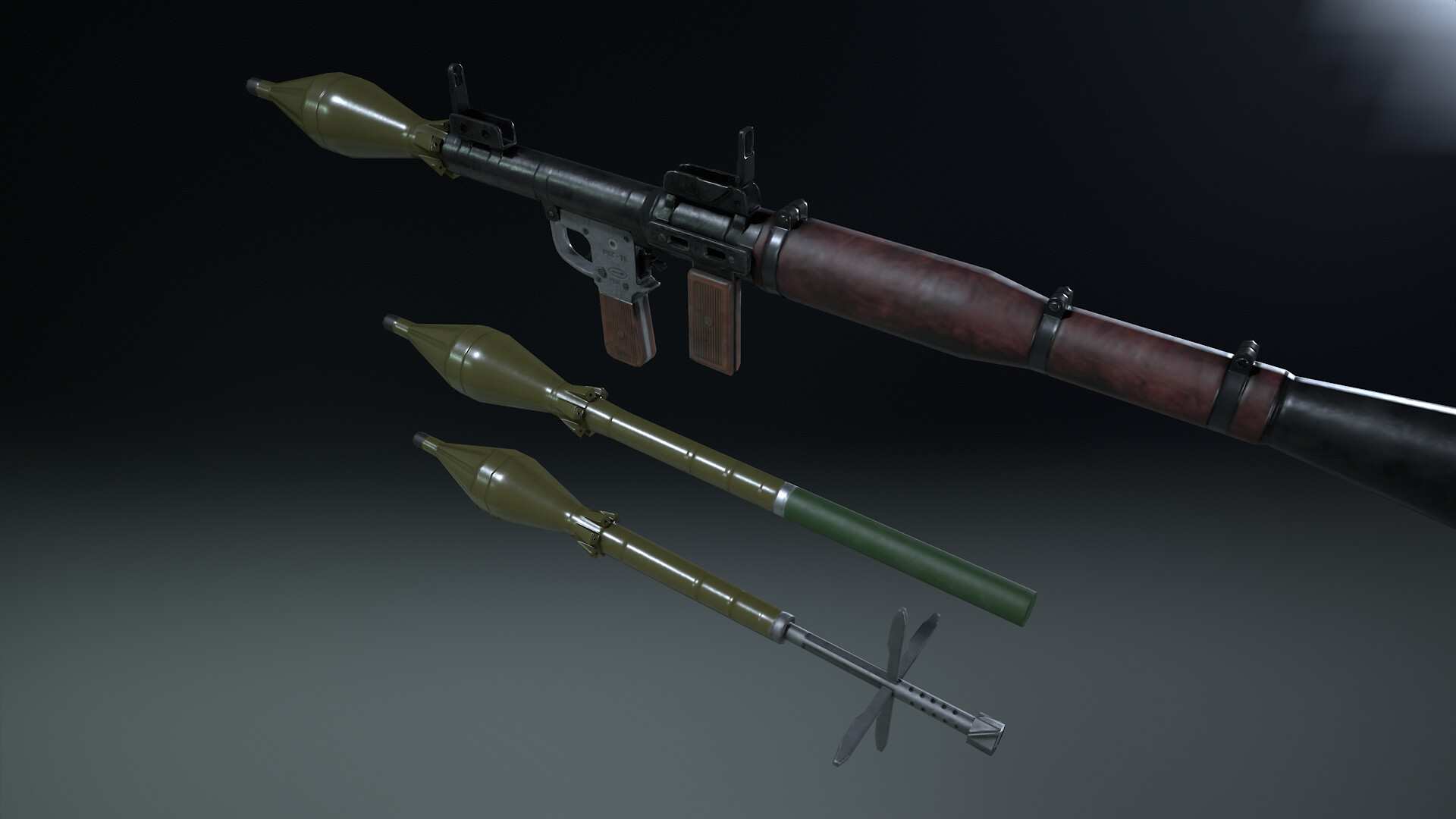 Peter Horseshoe - Low Poly RPG-7 with PG-7V Grenades
