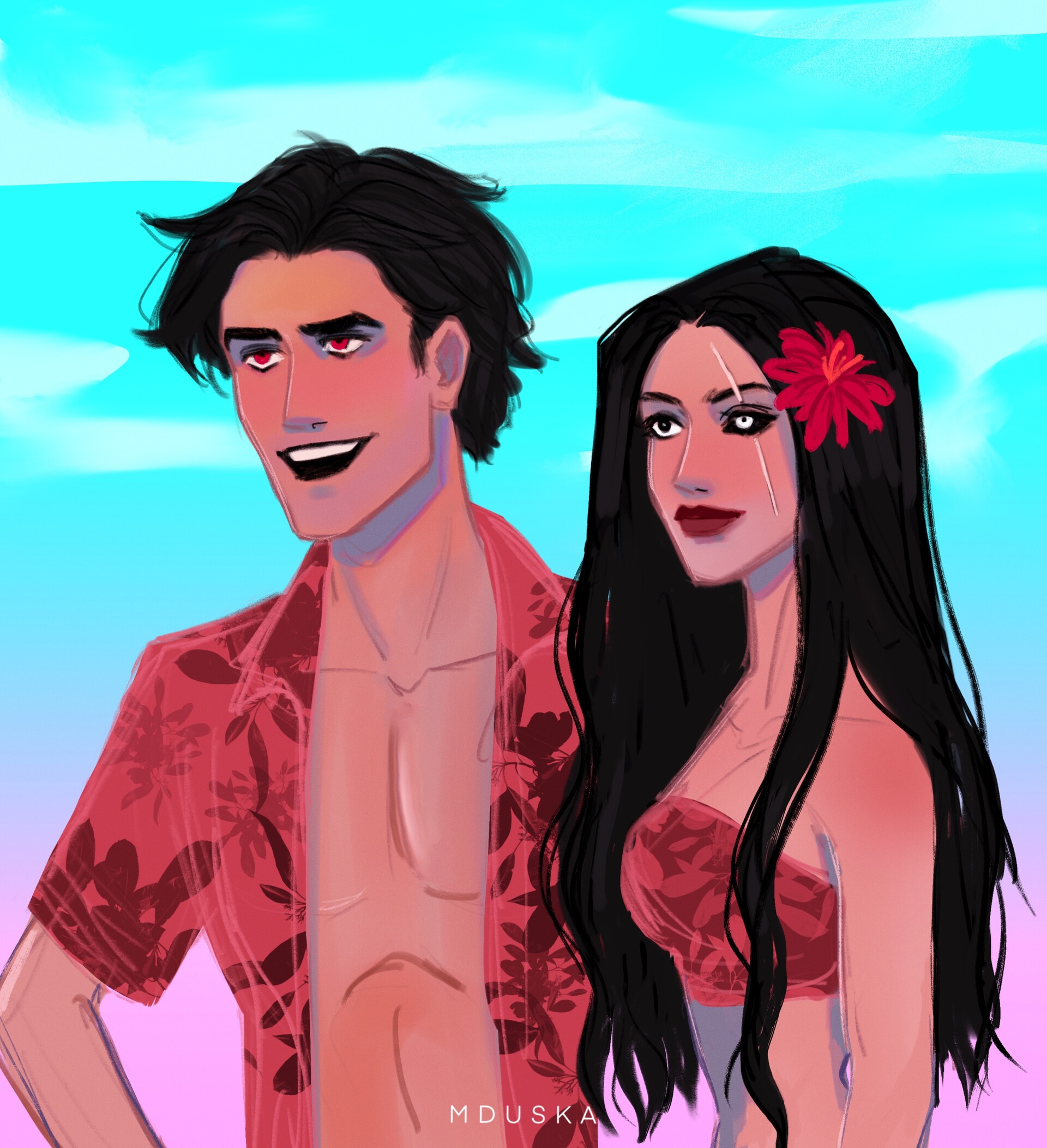 ArtStation - Vlad and Khali summer/barbie au