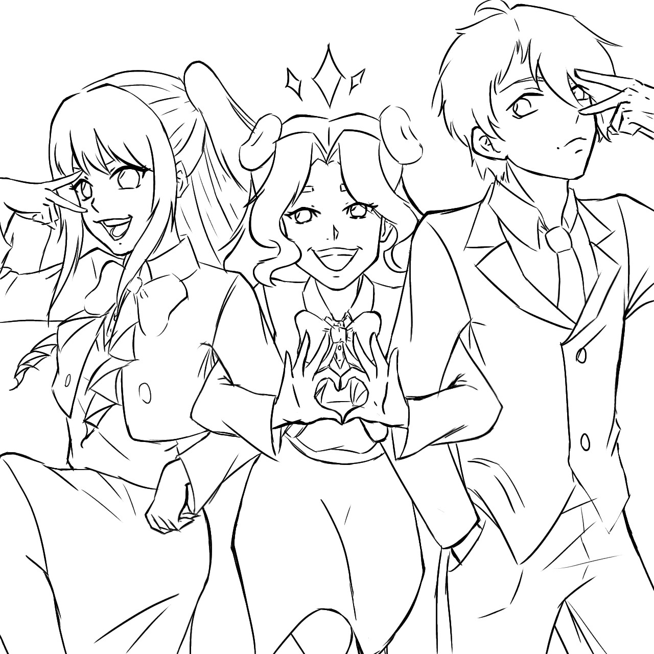 line art coloring pages anime oshi no ko drawing