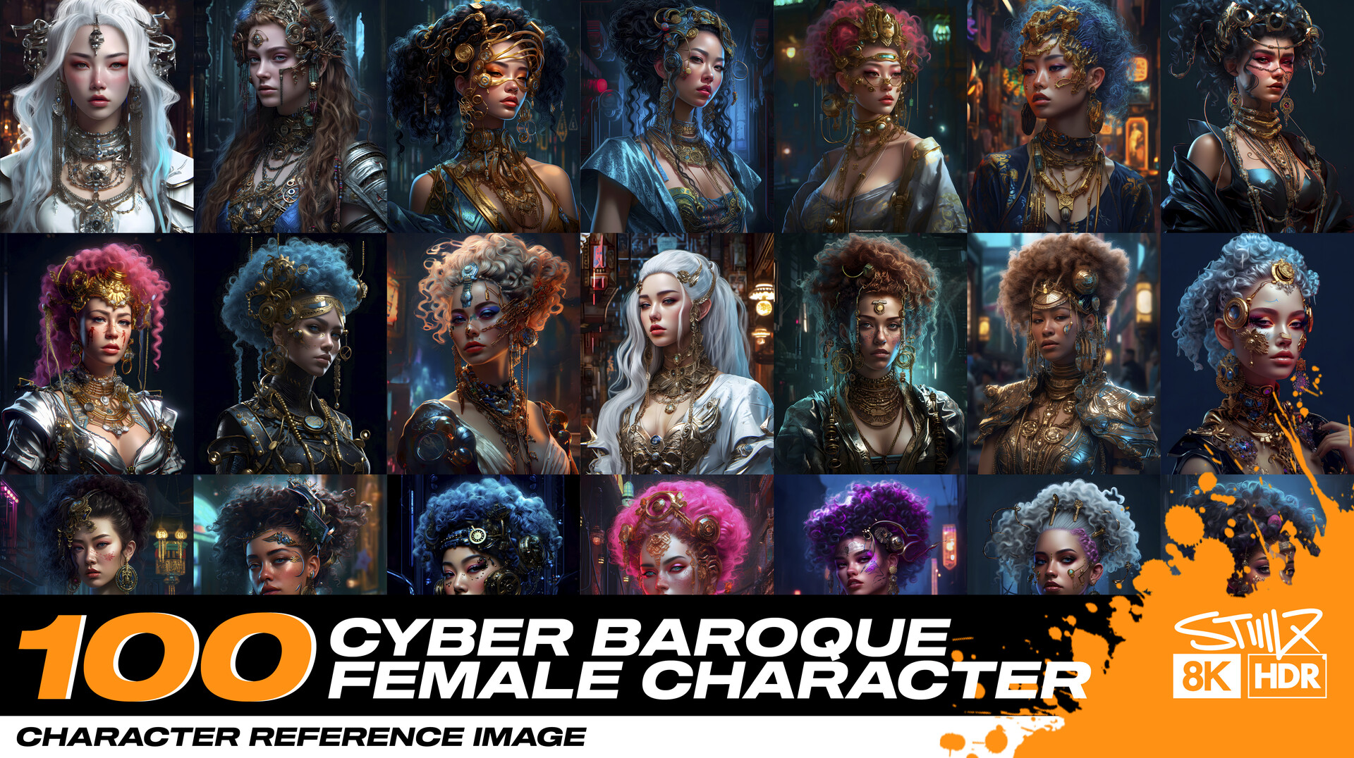 STILL XVII - The Cyber Baroque Female Illustration