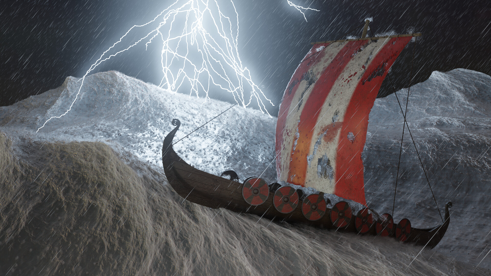Viking Ship Storm