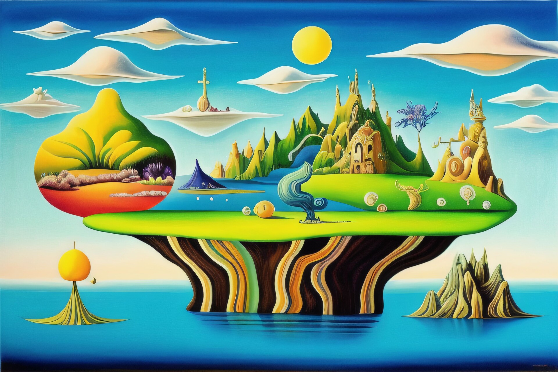 the_french_artist - [AI] Dreamlike landscape with floating islands and ...