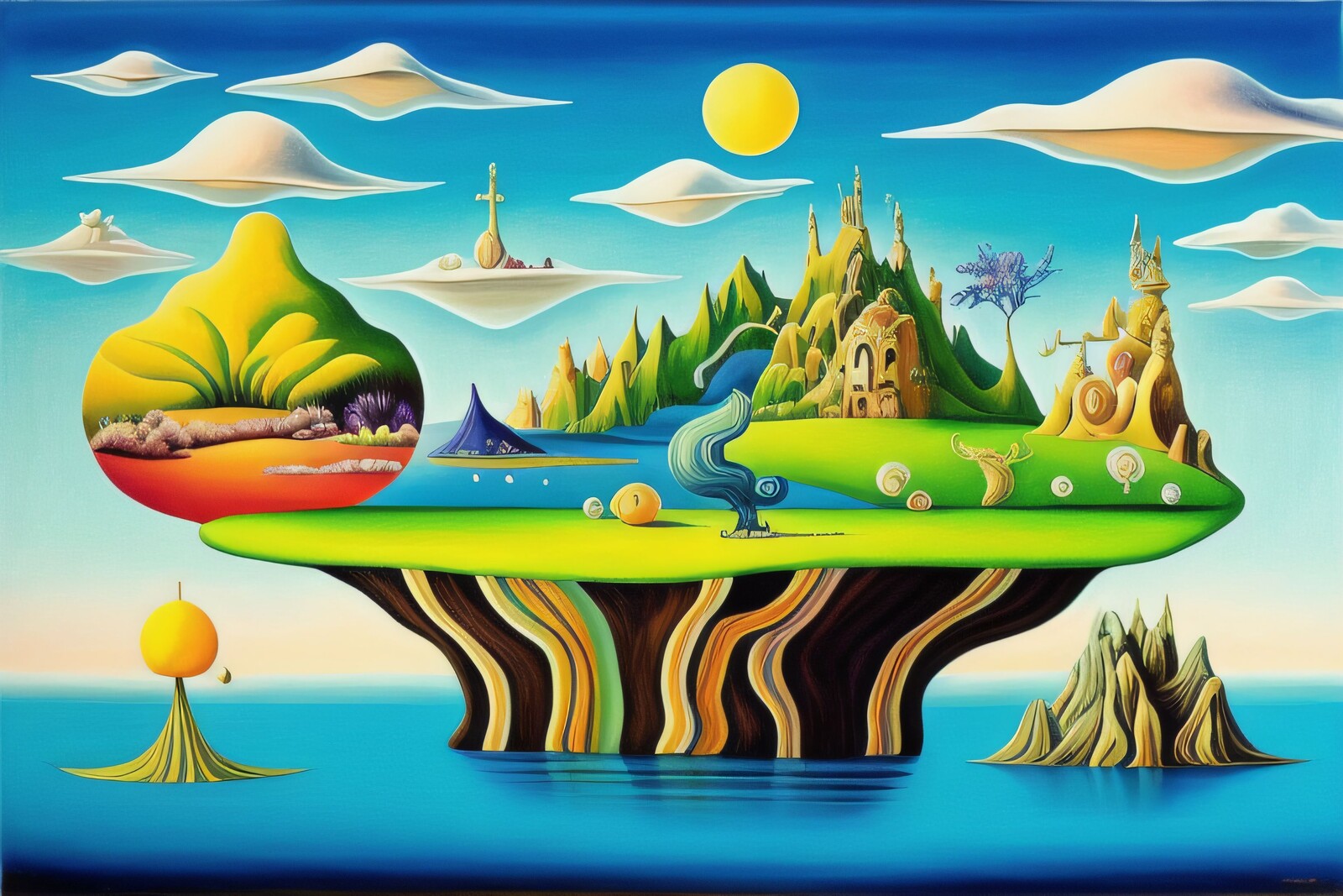 the_french_artist - [AI] Dreamlike landscape with floating islands and ...