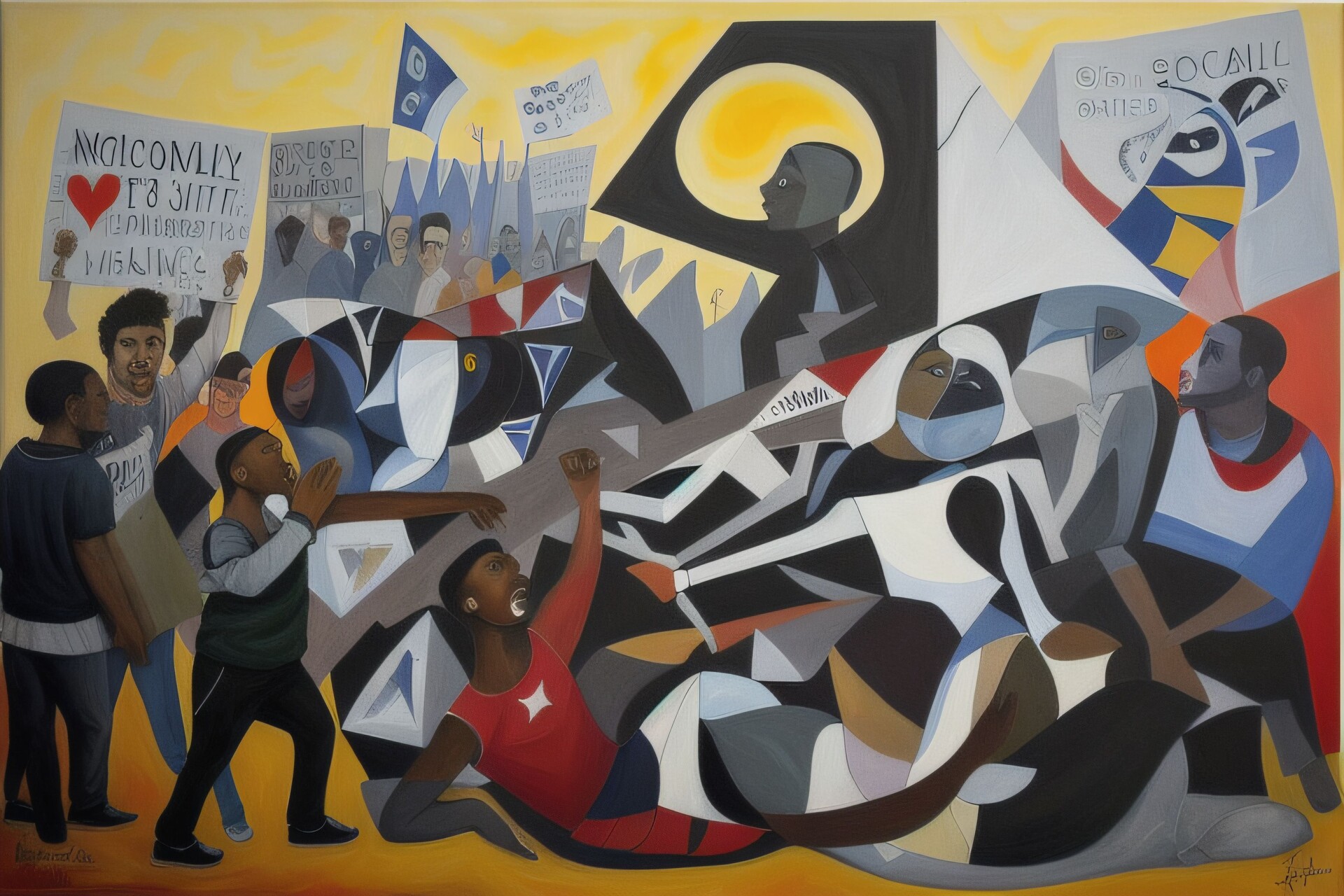 ArtStation - [AI] Powerful protest scene advocating for social justice