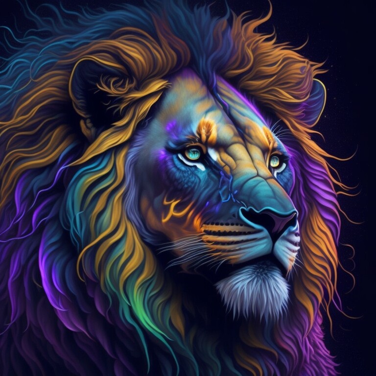 ArtStation - Psychedelic Lion Art