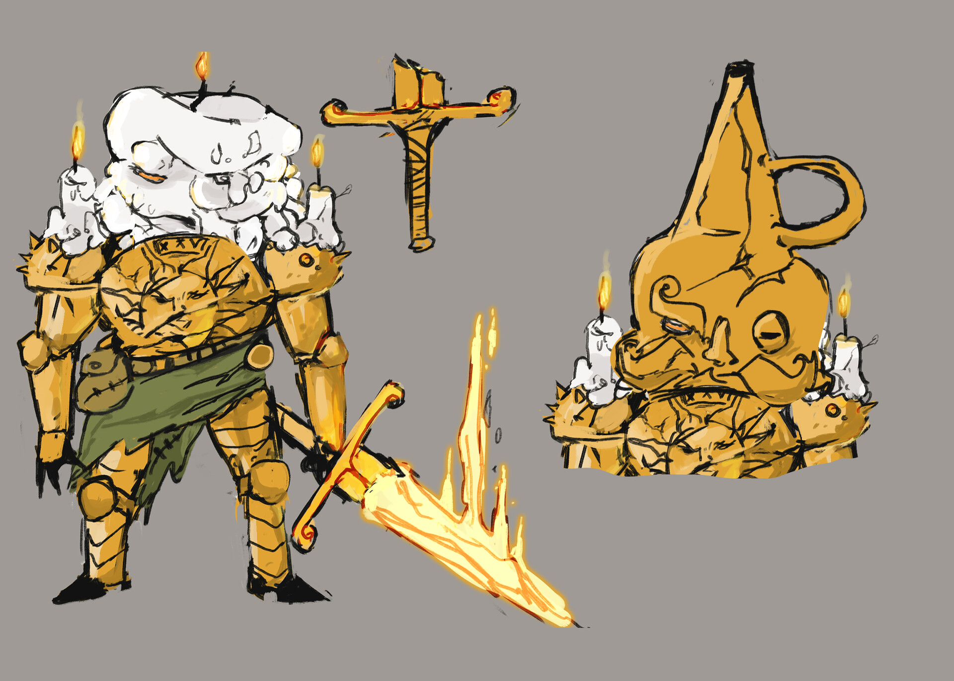 ArtStation - Candle Knight Concept Sketch