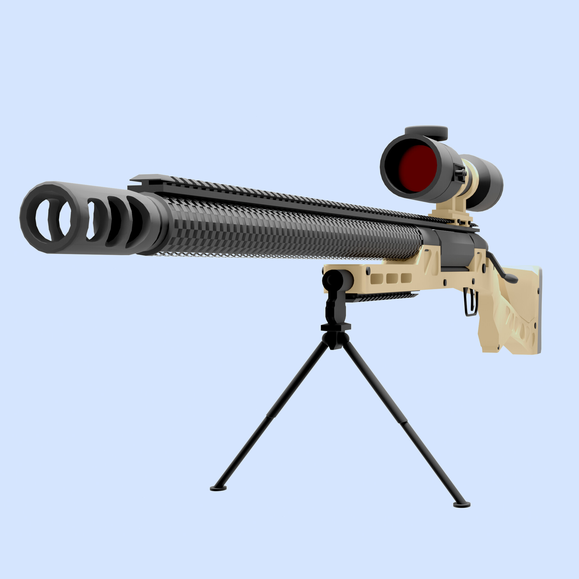 ArtStation - Low Poly Rifle