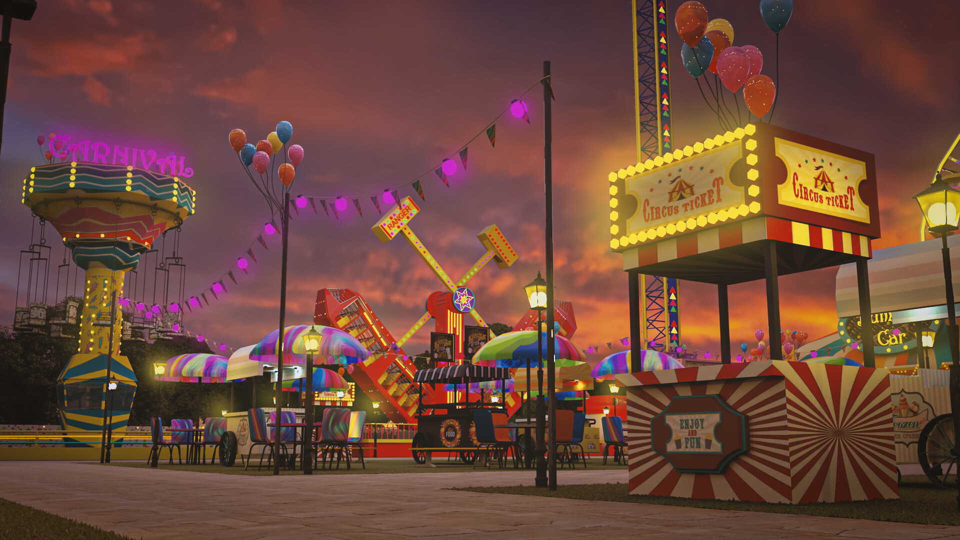 ArtStation - Retro Amusement Park Environment