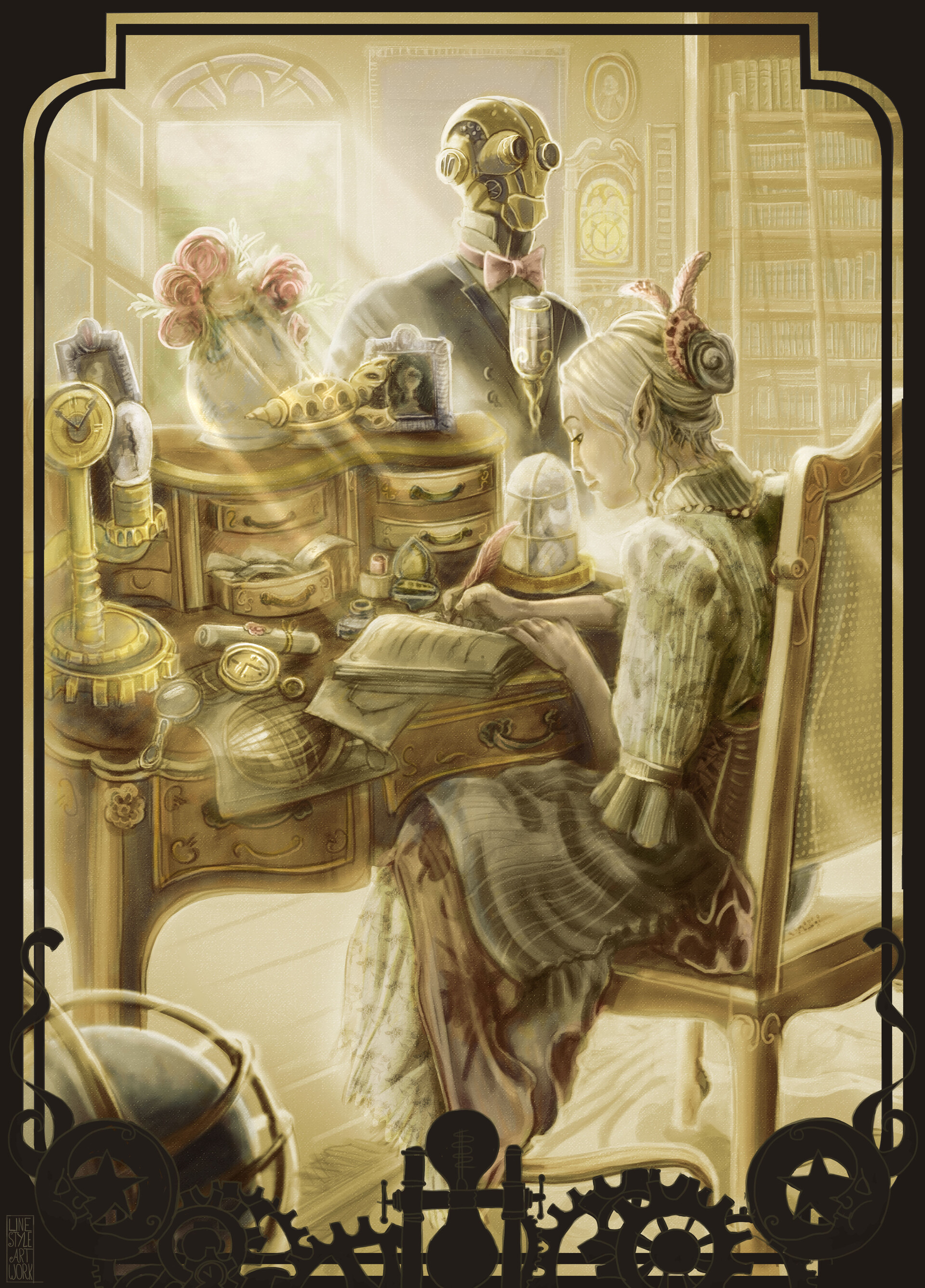 ArtStation - Wolsung: Steampunk Game Cover Illustration