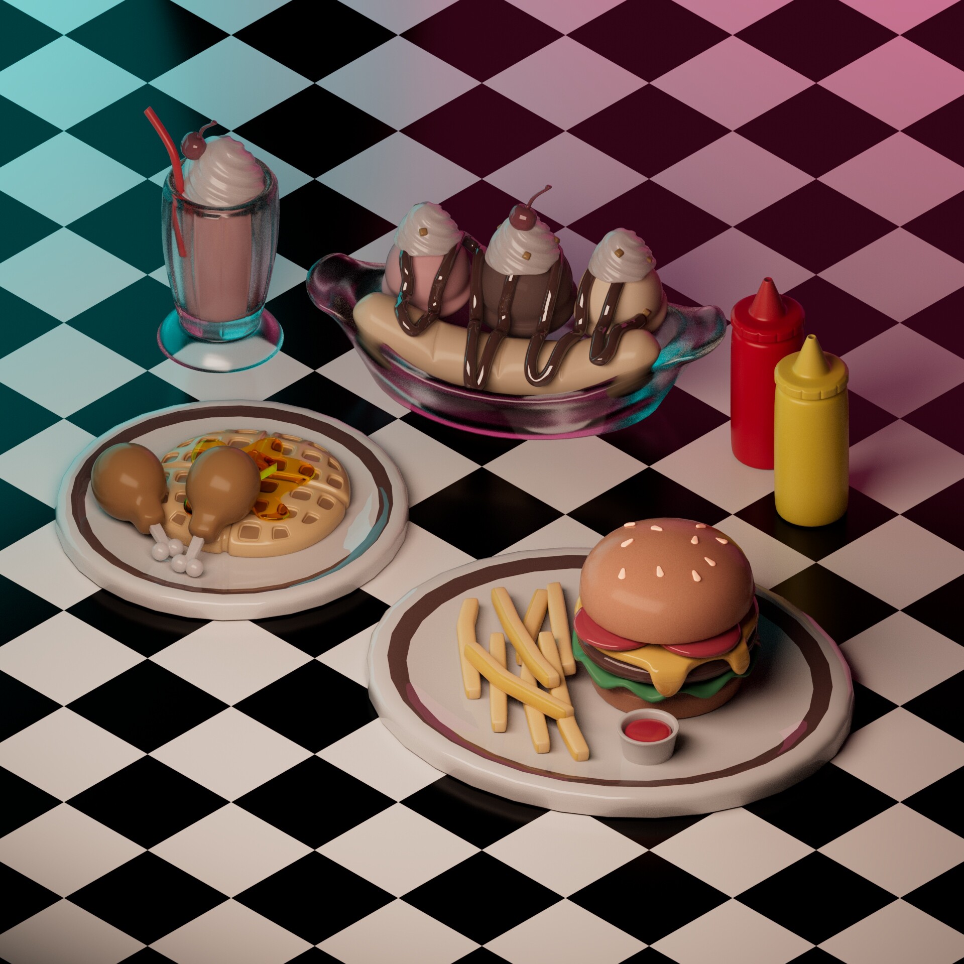 ArtStation - Diner Food