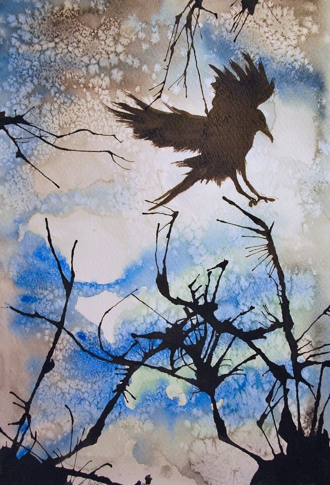 ArtStation - Raven on Branch