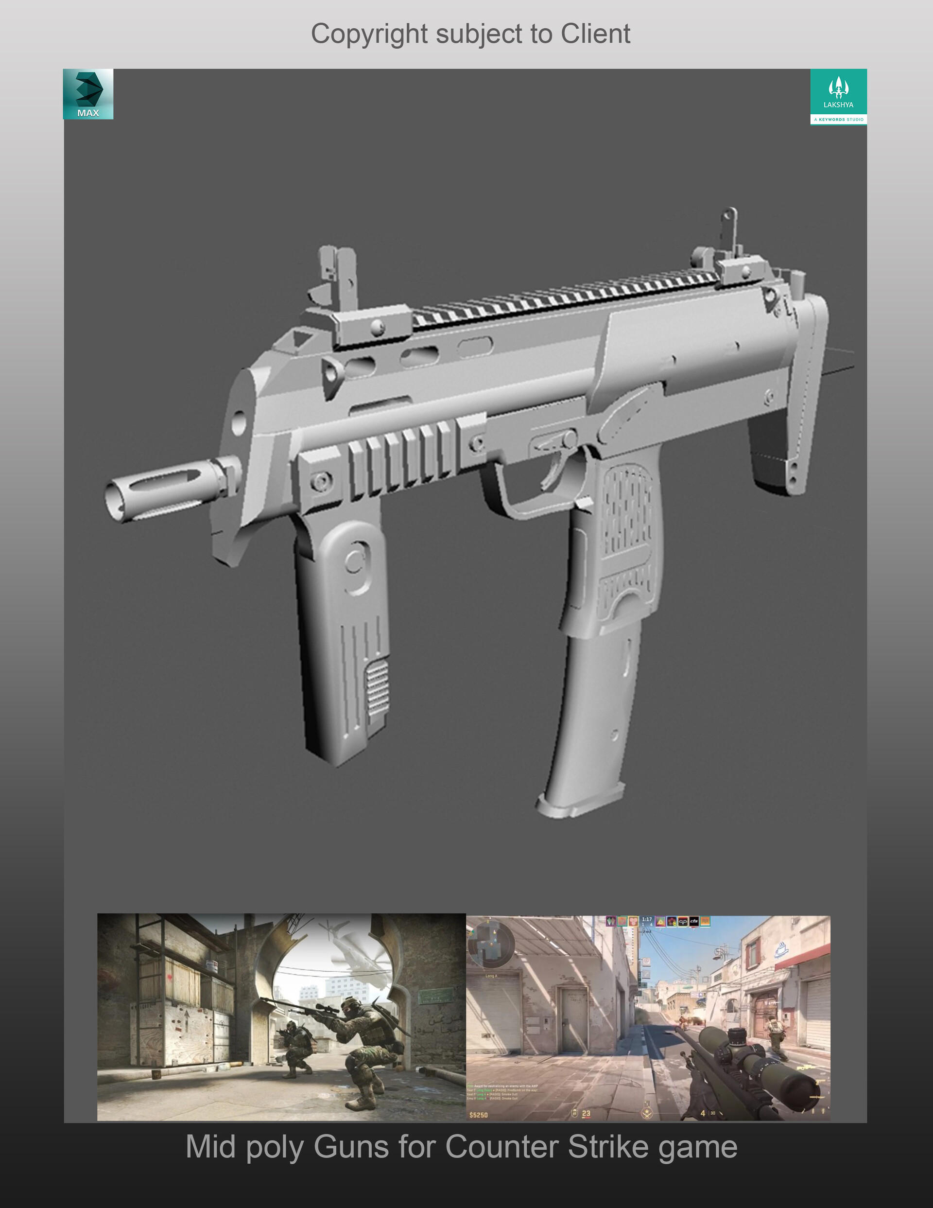 ArtStation - Mid poly Guns for Counter Strike game