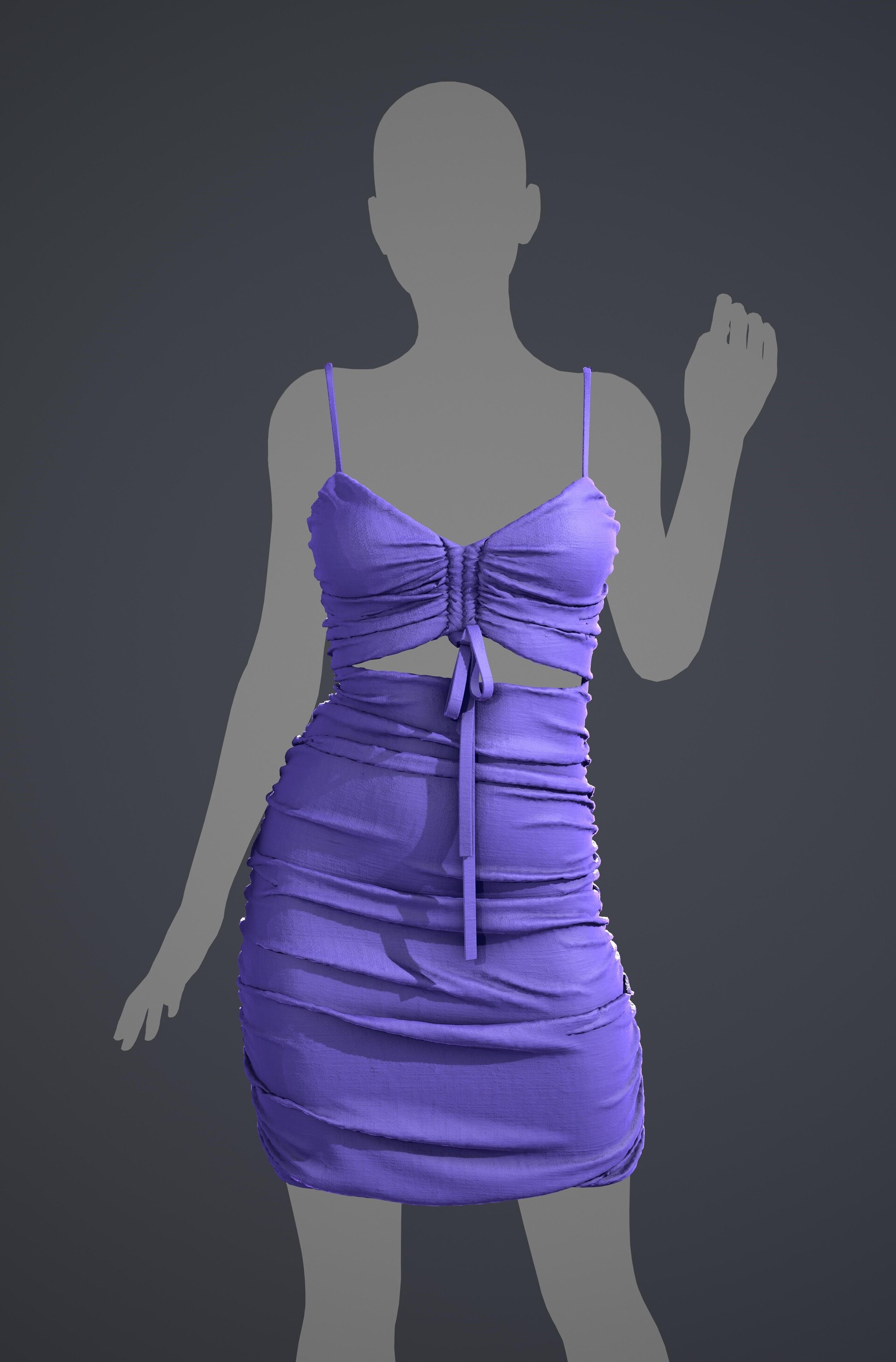 ArtStation - Bow Cut Out Mini Dress