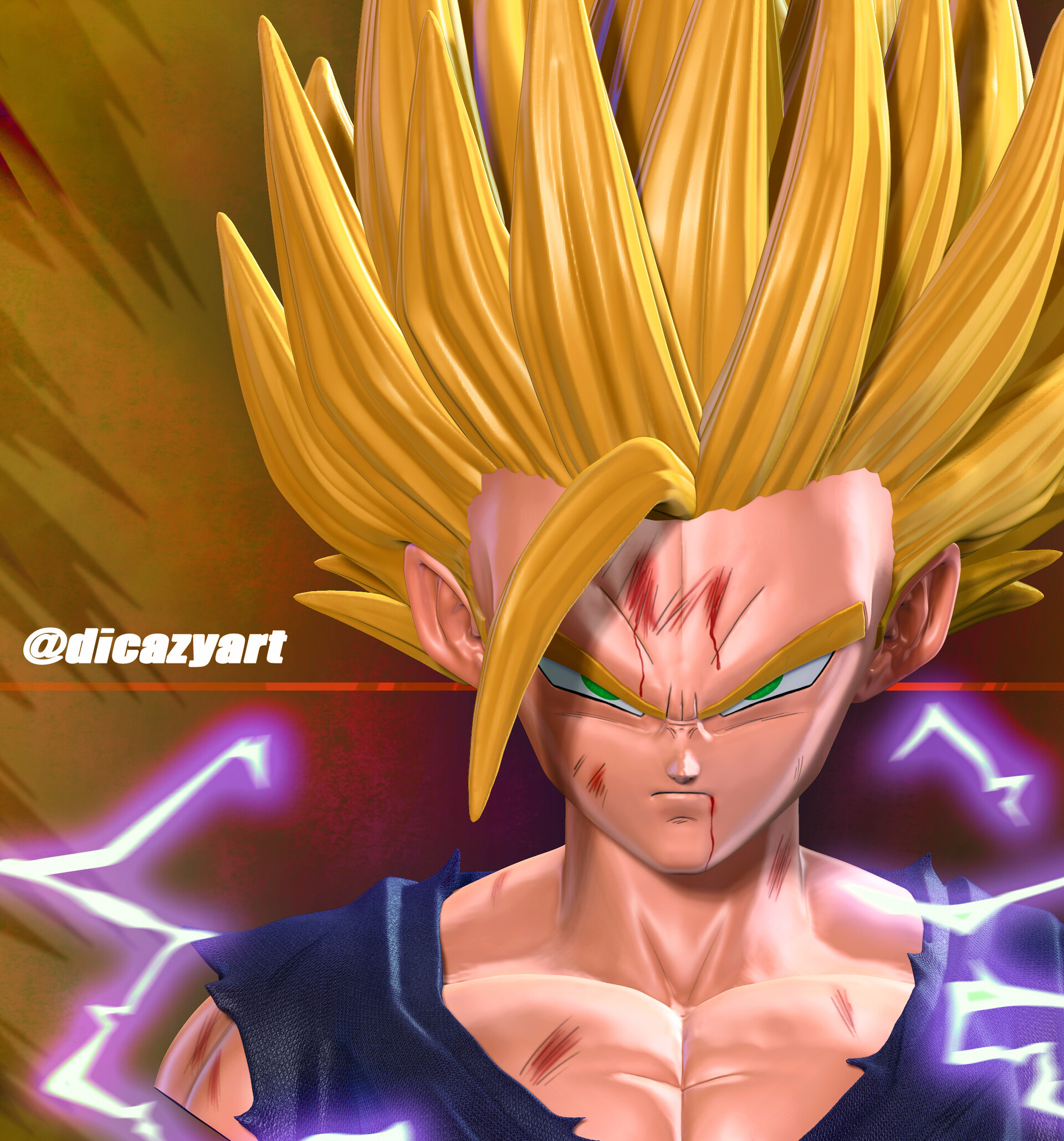 ArtStation - Son Gohan SSJ2 Bust