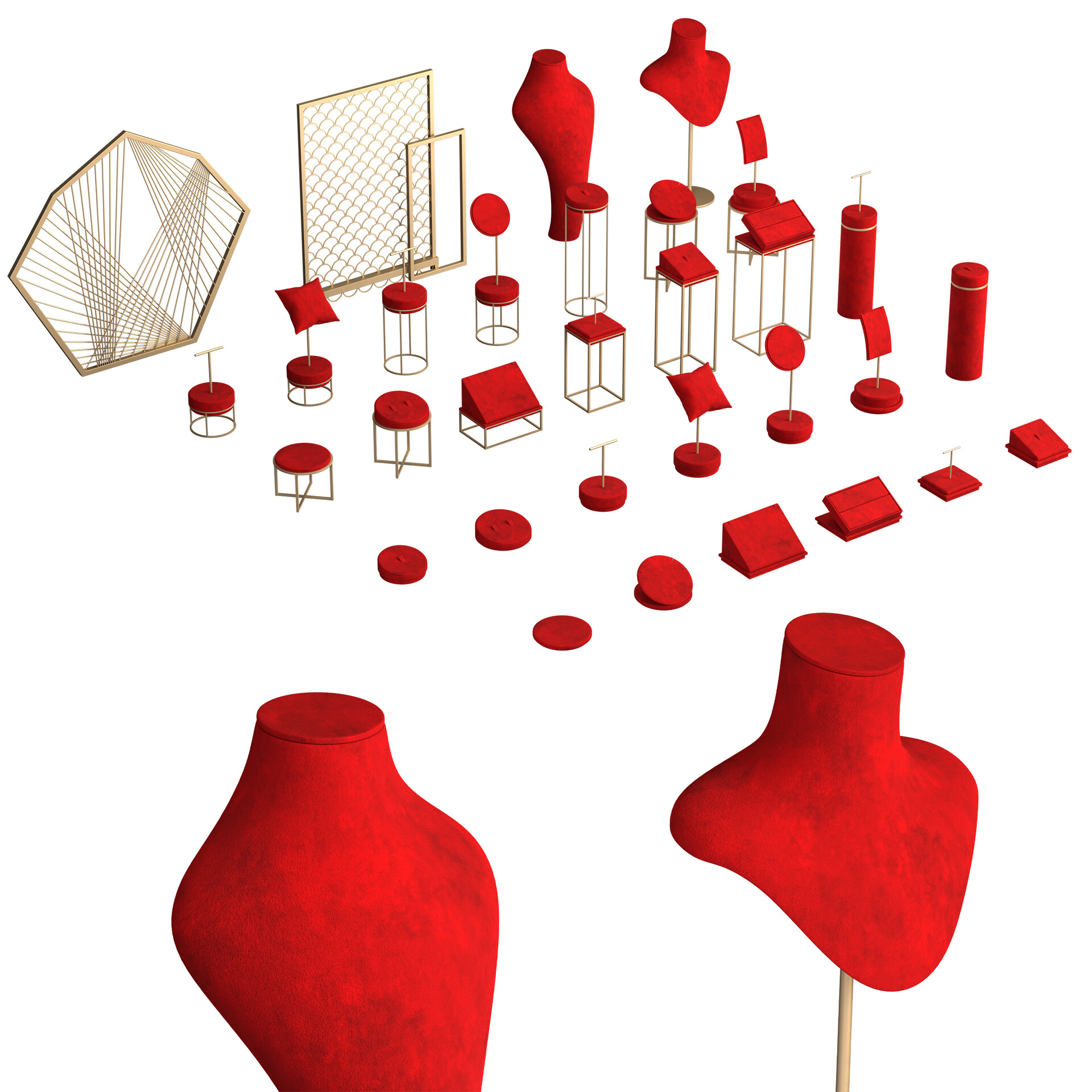 ArtStation - Monicadisplaystudio Red Velvet Jewelry Stand Vol 13