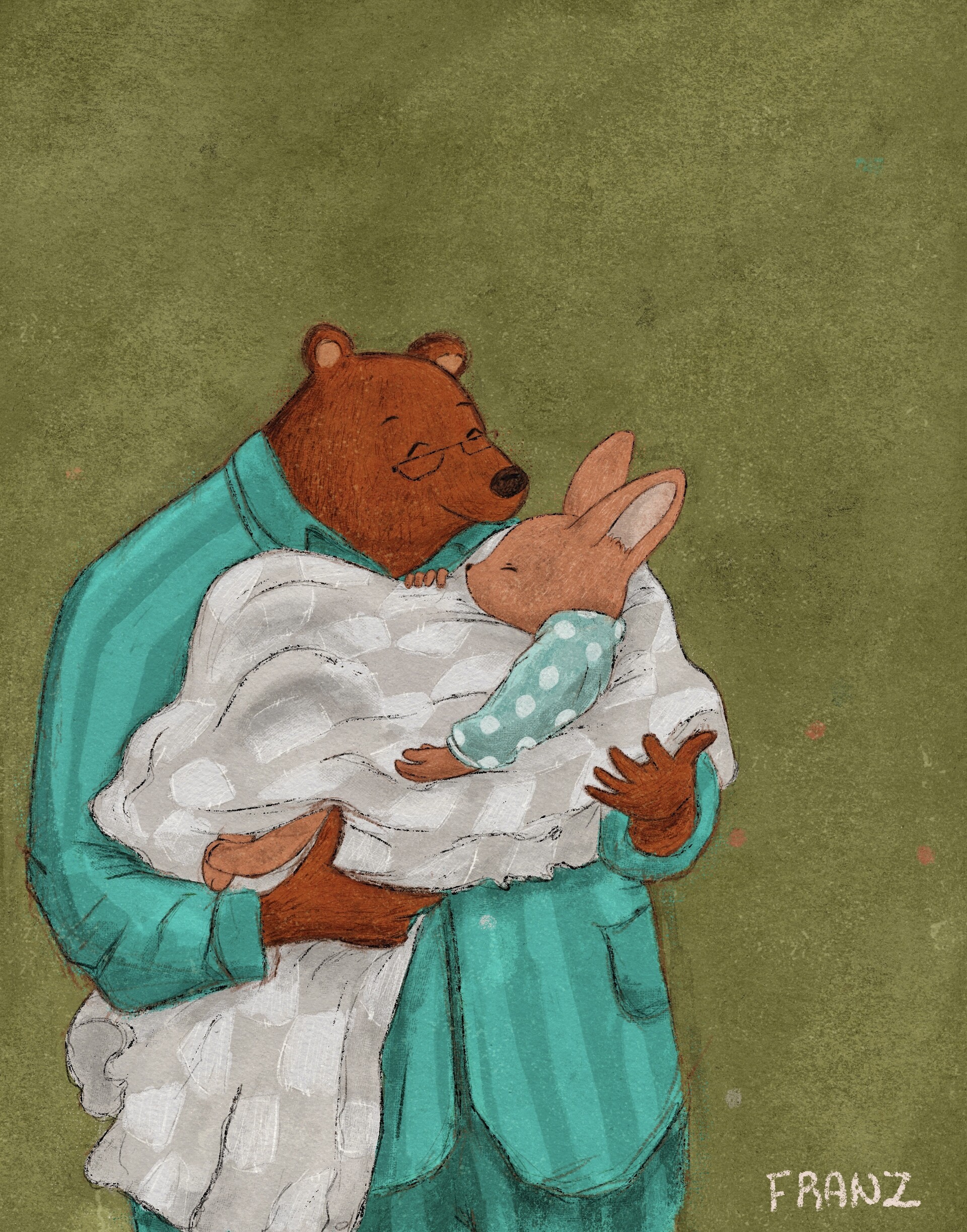 ArtStation - Bear and little fox