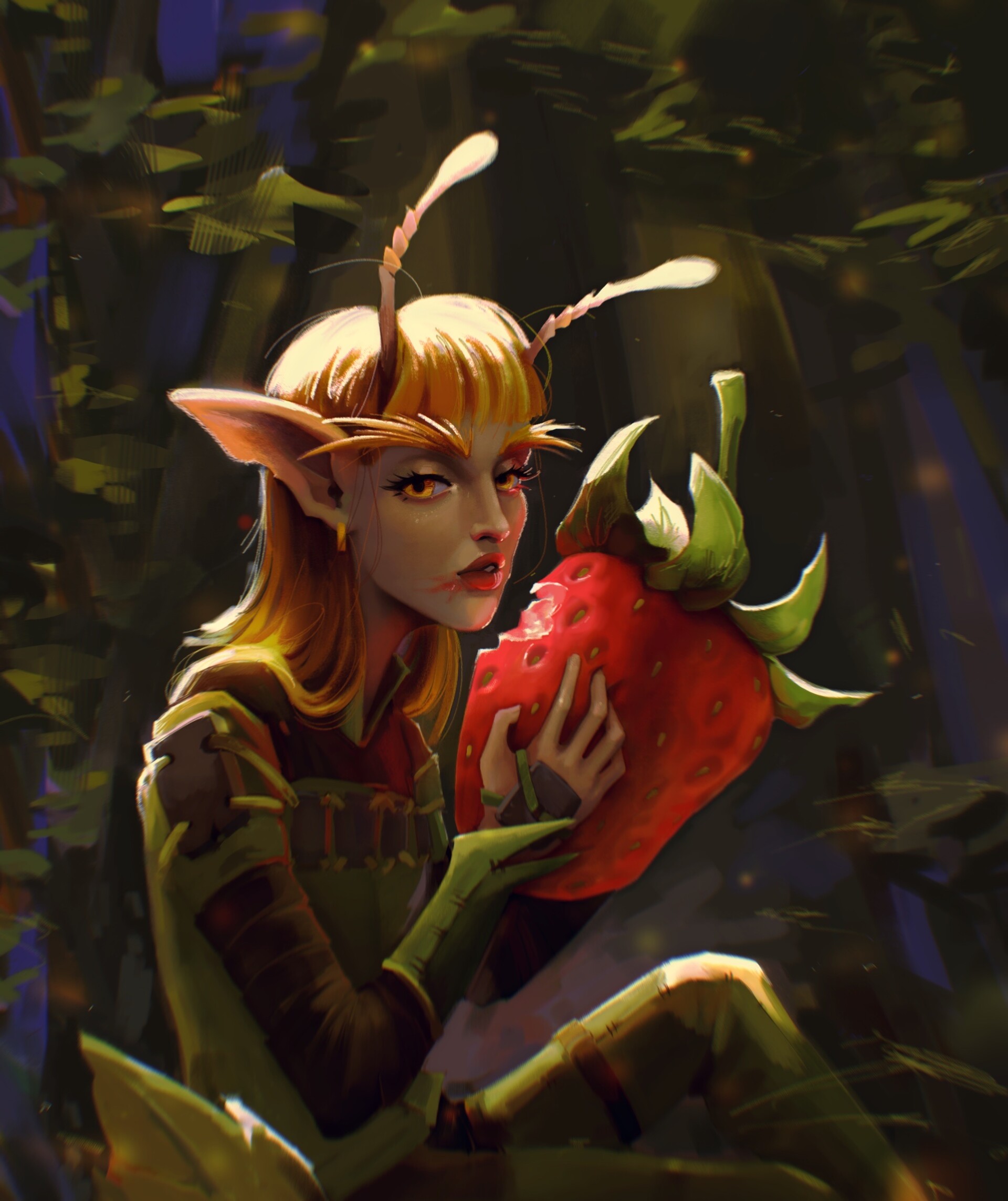 ArtStation - Strawberry midget from Smalland / Procreate