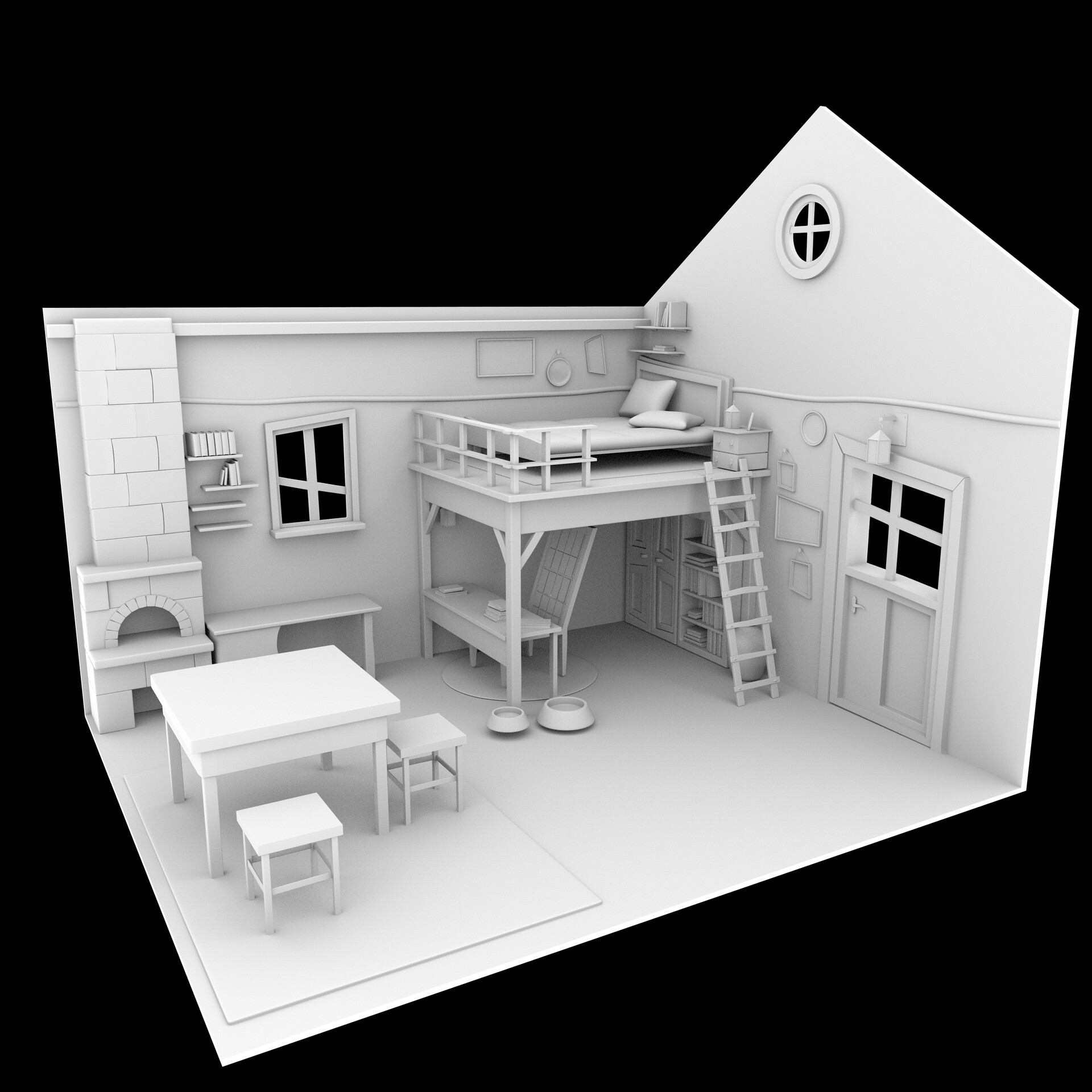 ArtStation - House Modeling Withoth Texure