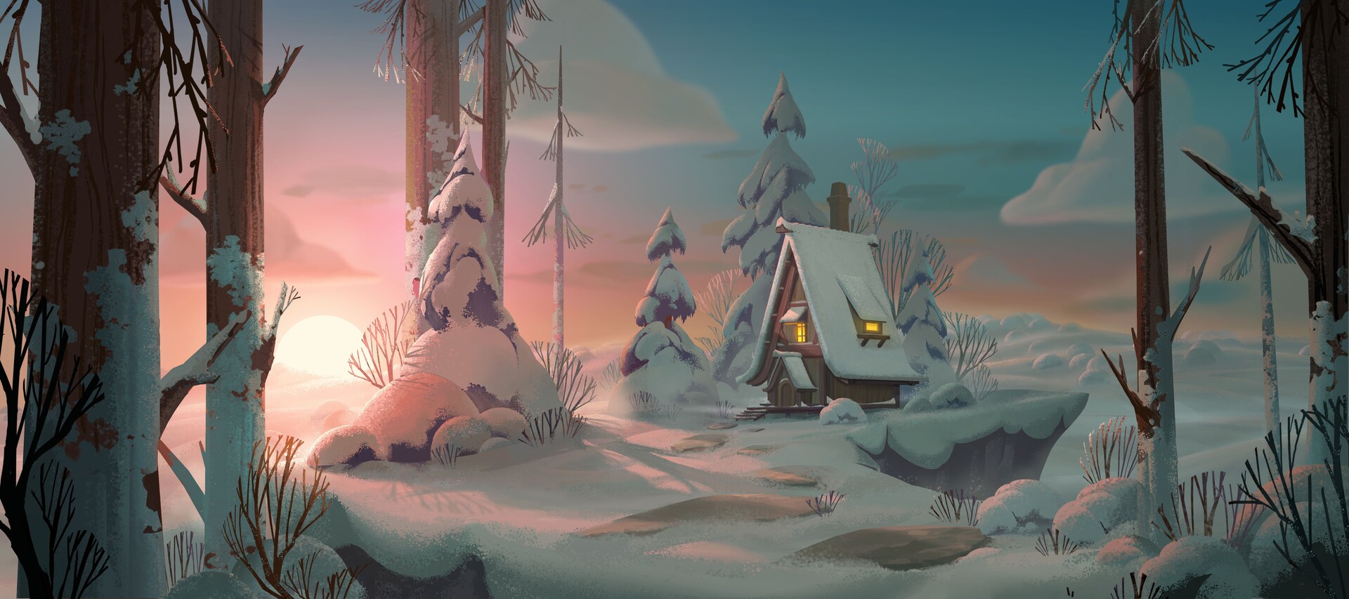 ArtStation - Sunset hut