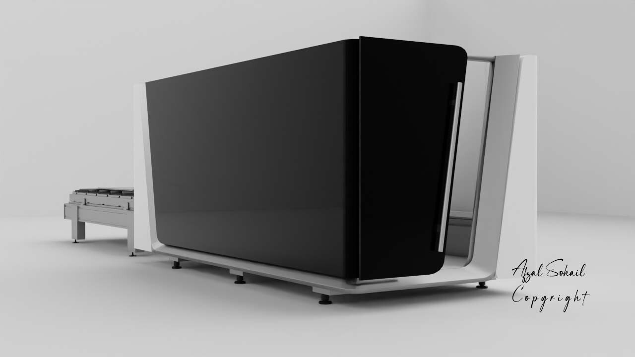 ArtStation - 3D Model of Laser Cutting Machine | Designed without ...