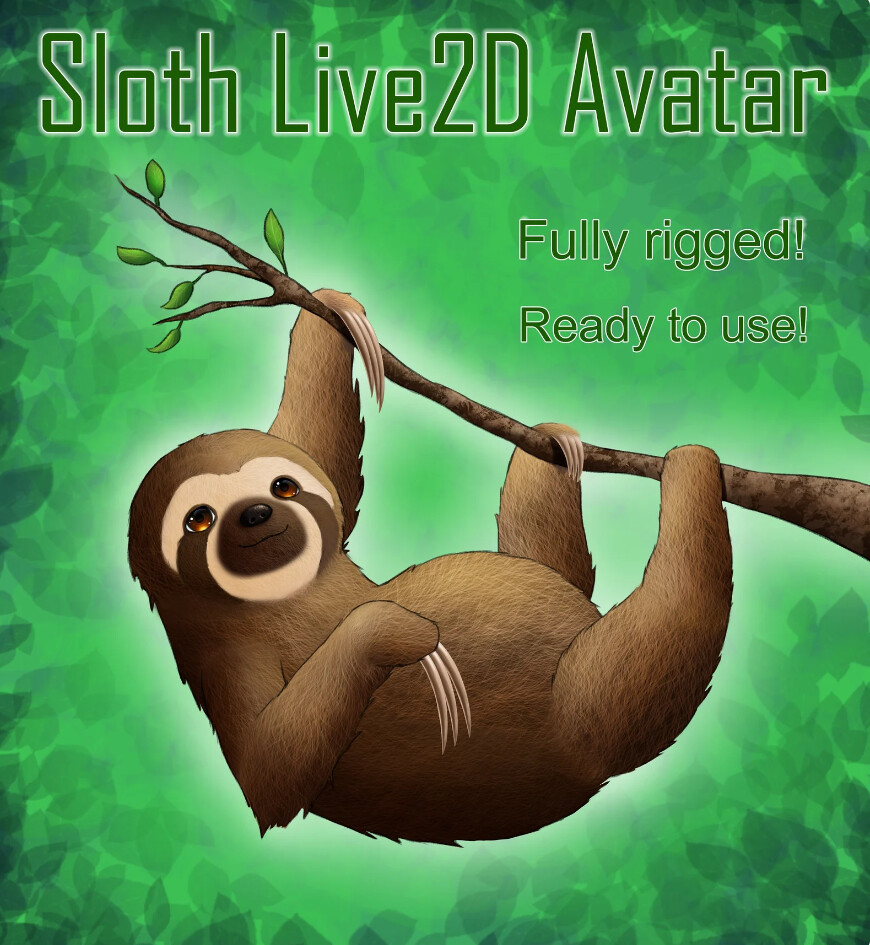 ArtStation - Sloth Live2D/Vtube Avatar - Ready Made!