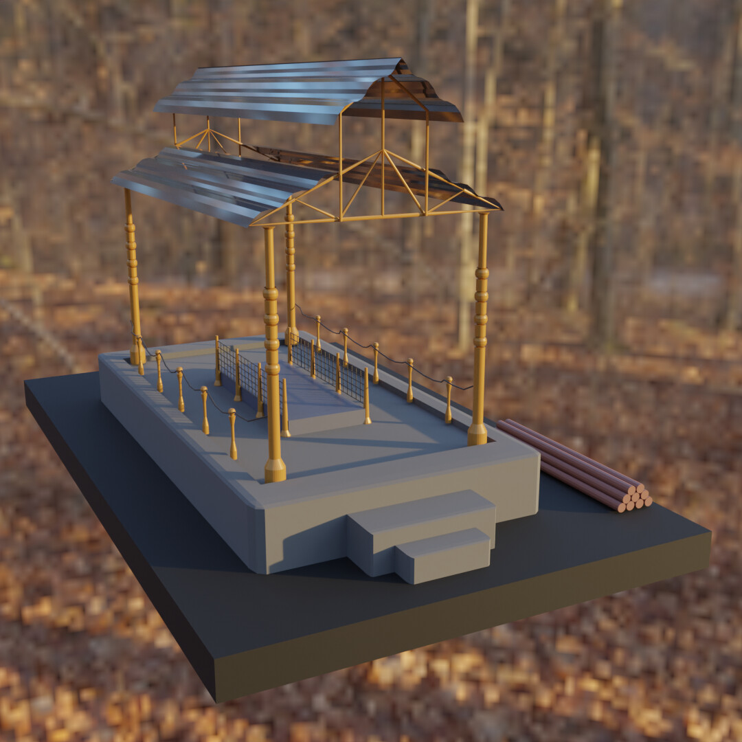 ArtStation - Samshan ghat (Indian cremation center)