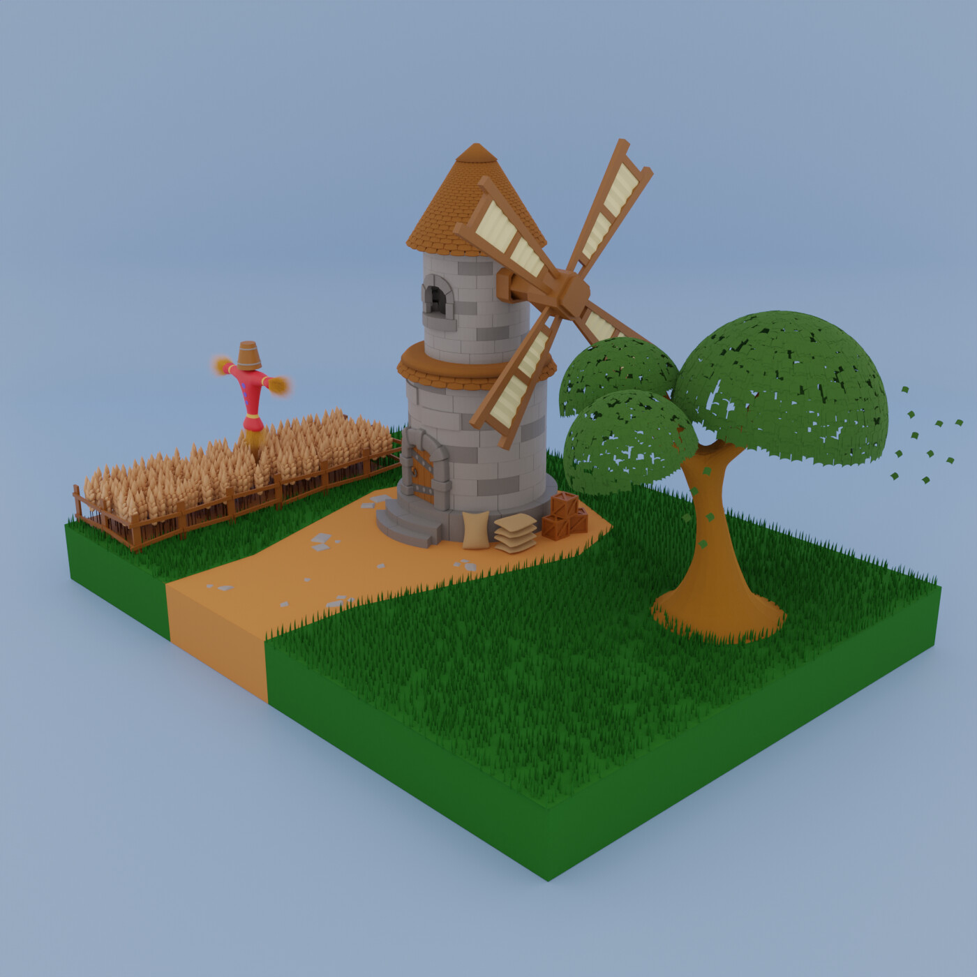 ArtStation - Lowpoly Windmill scene