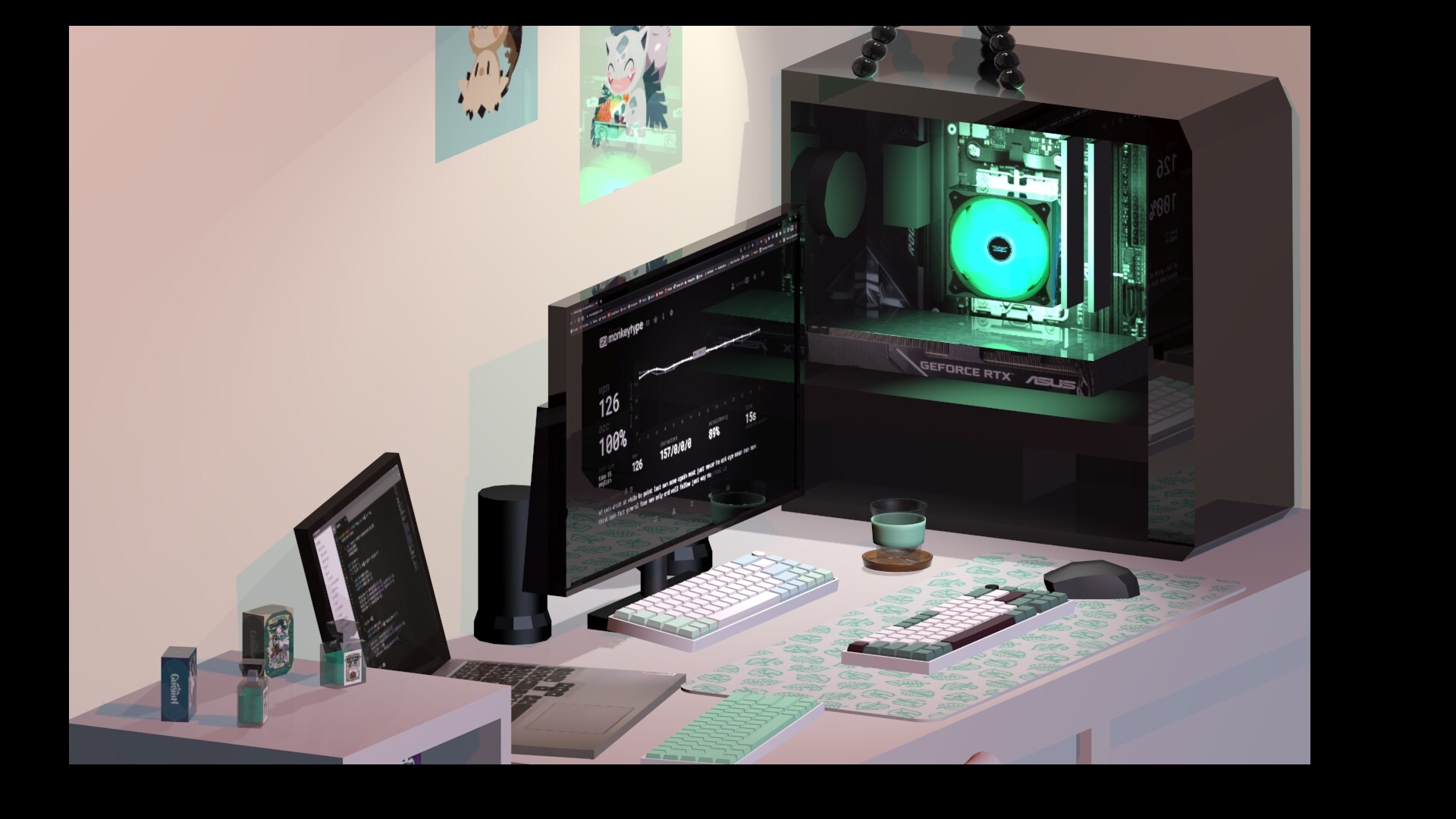 ArtStation - PC setup Diorama Low Poly