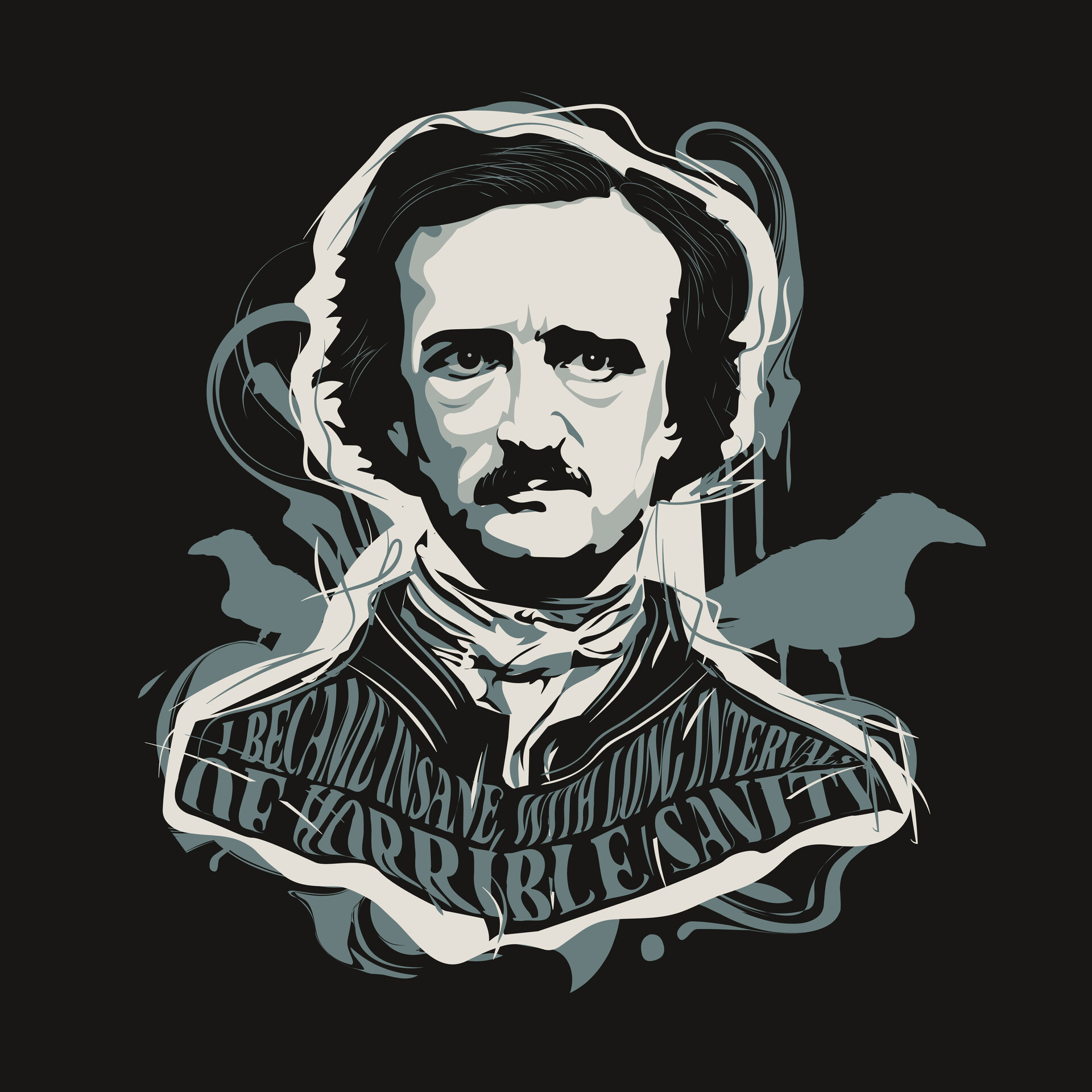 ArtStation - Edgar Allan Poe artistic vector portrait