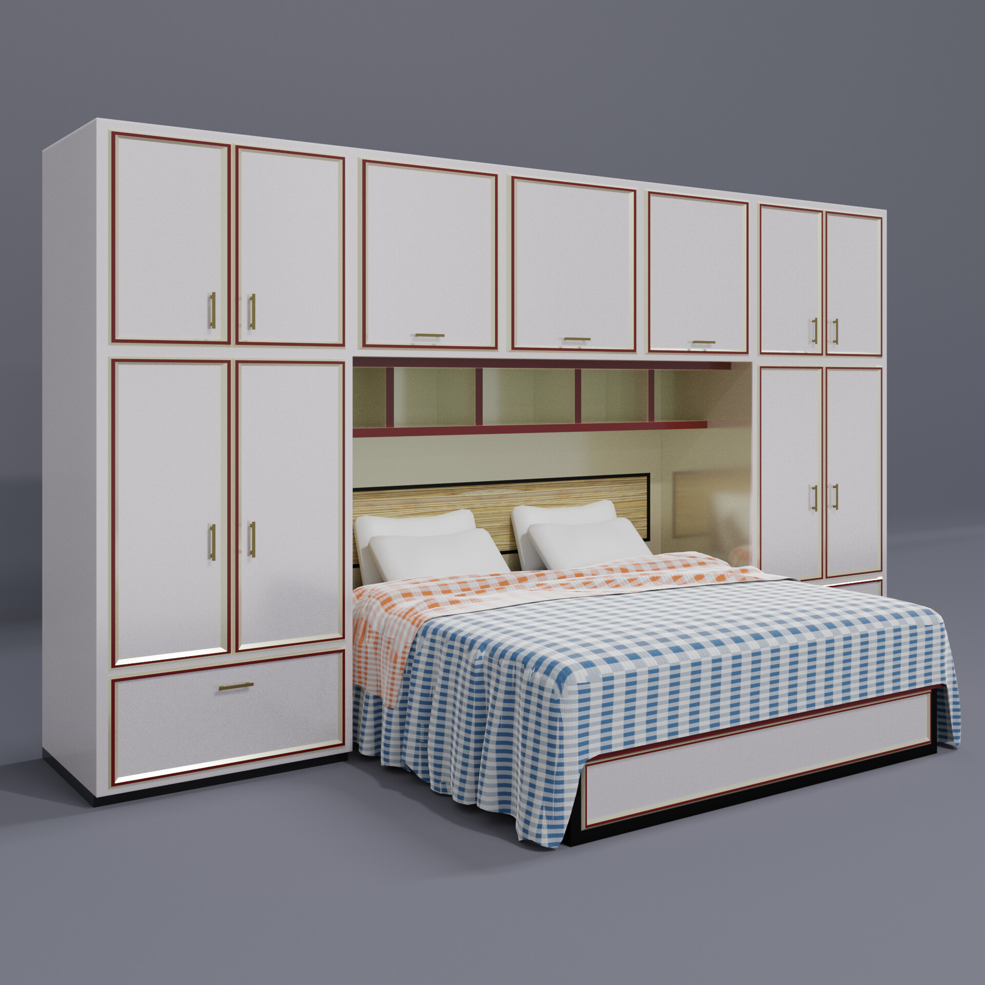 ArtStation - bed with wardrobe