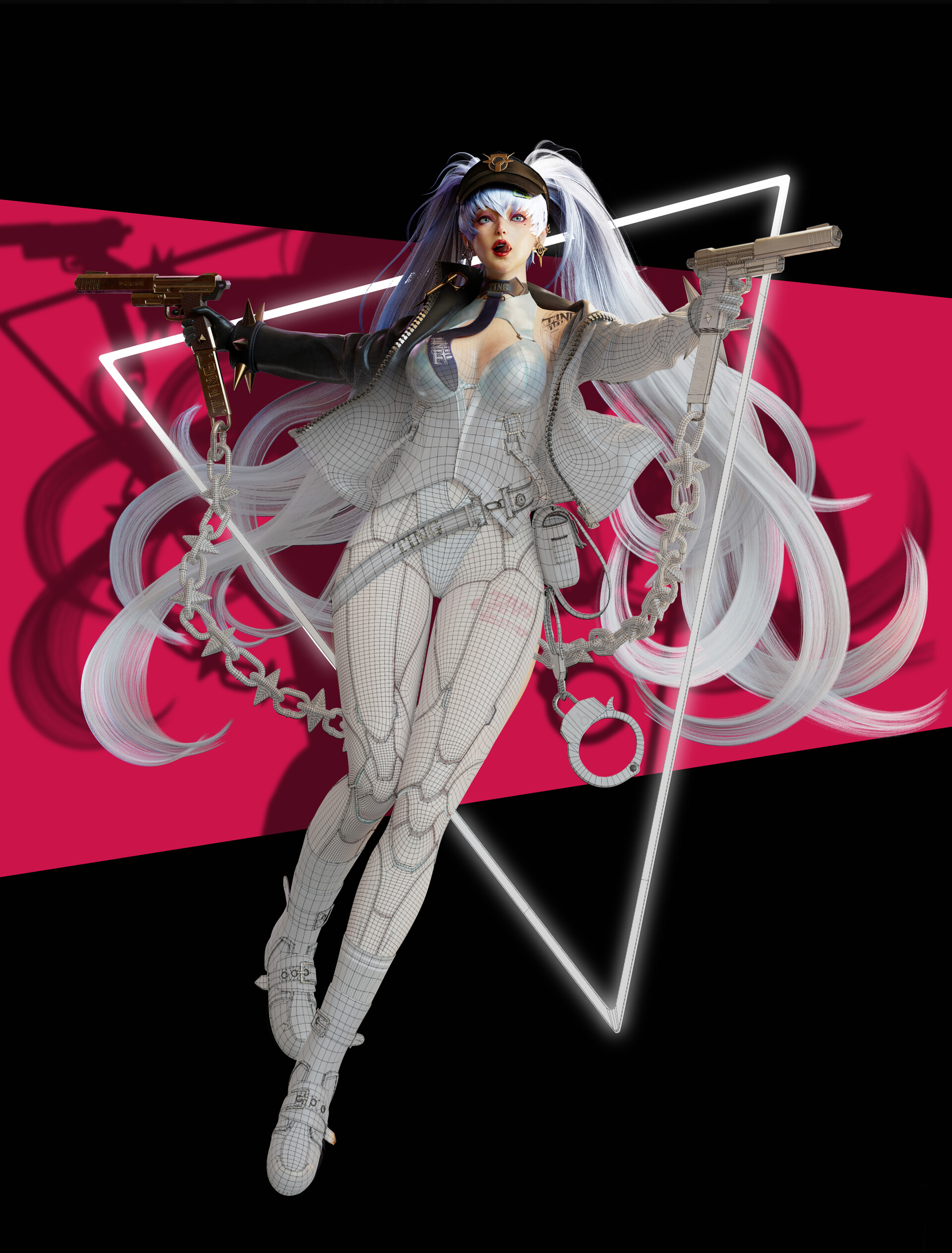 巧课力 CGmomo - 【学生作品】王婷婷 --《双马尾暴力女警员》