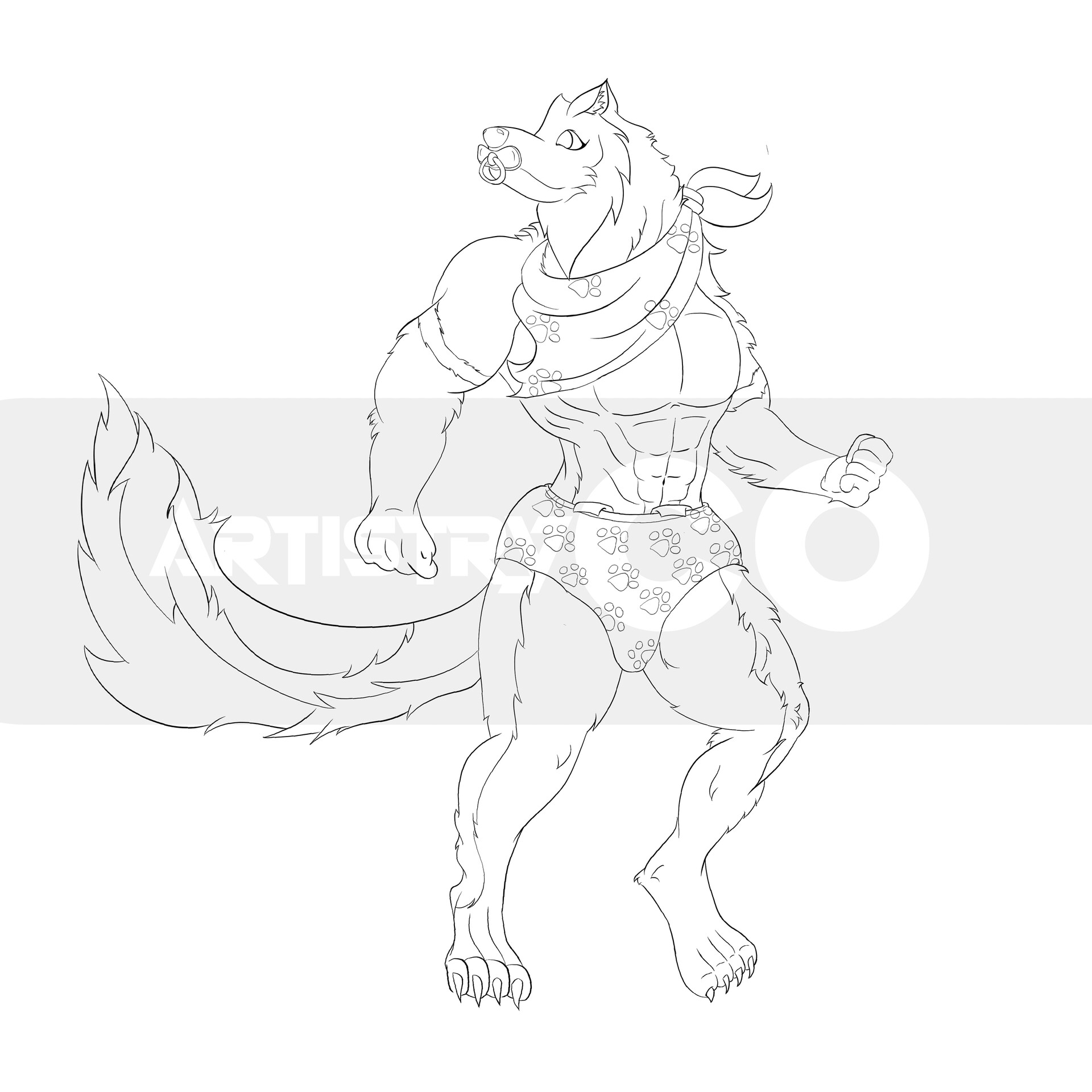 Buff Werewolf Drawing