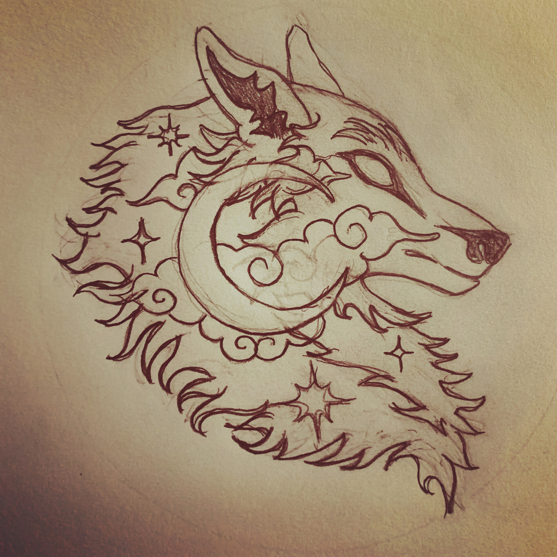 ArtStation - Crescent Moon Wolf