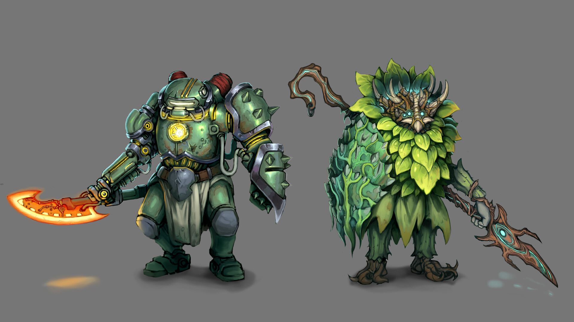 ArtStation - Two types of warriors on different types of energy