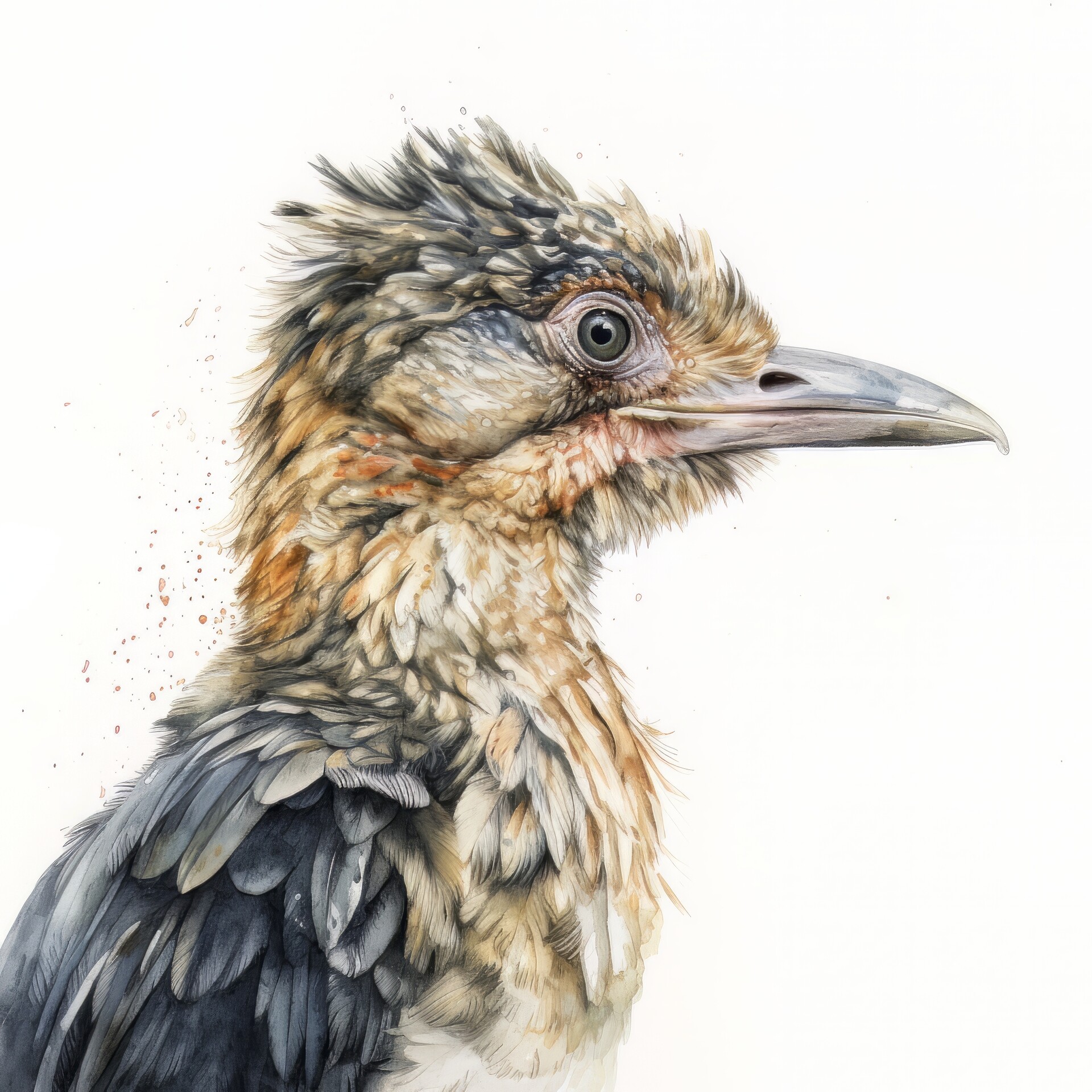 ArtStation - Screamer Bird Portrait Watercolor Painting