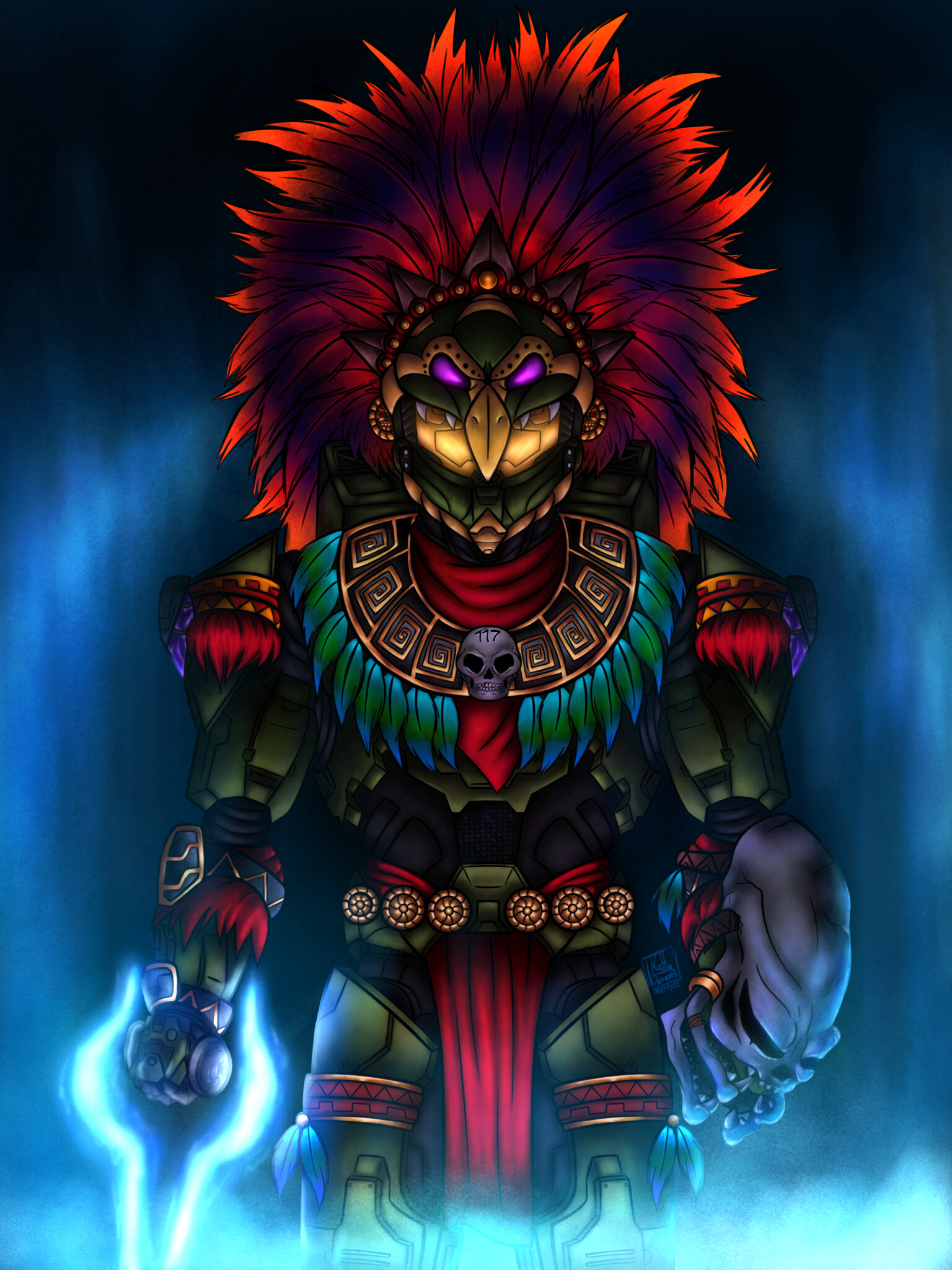 ArtStation - the master chief aztec version