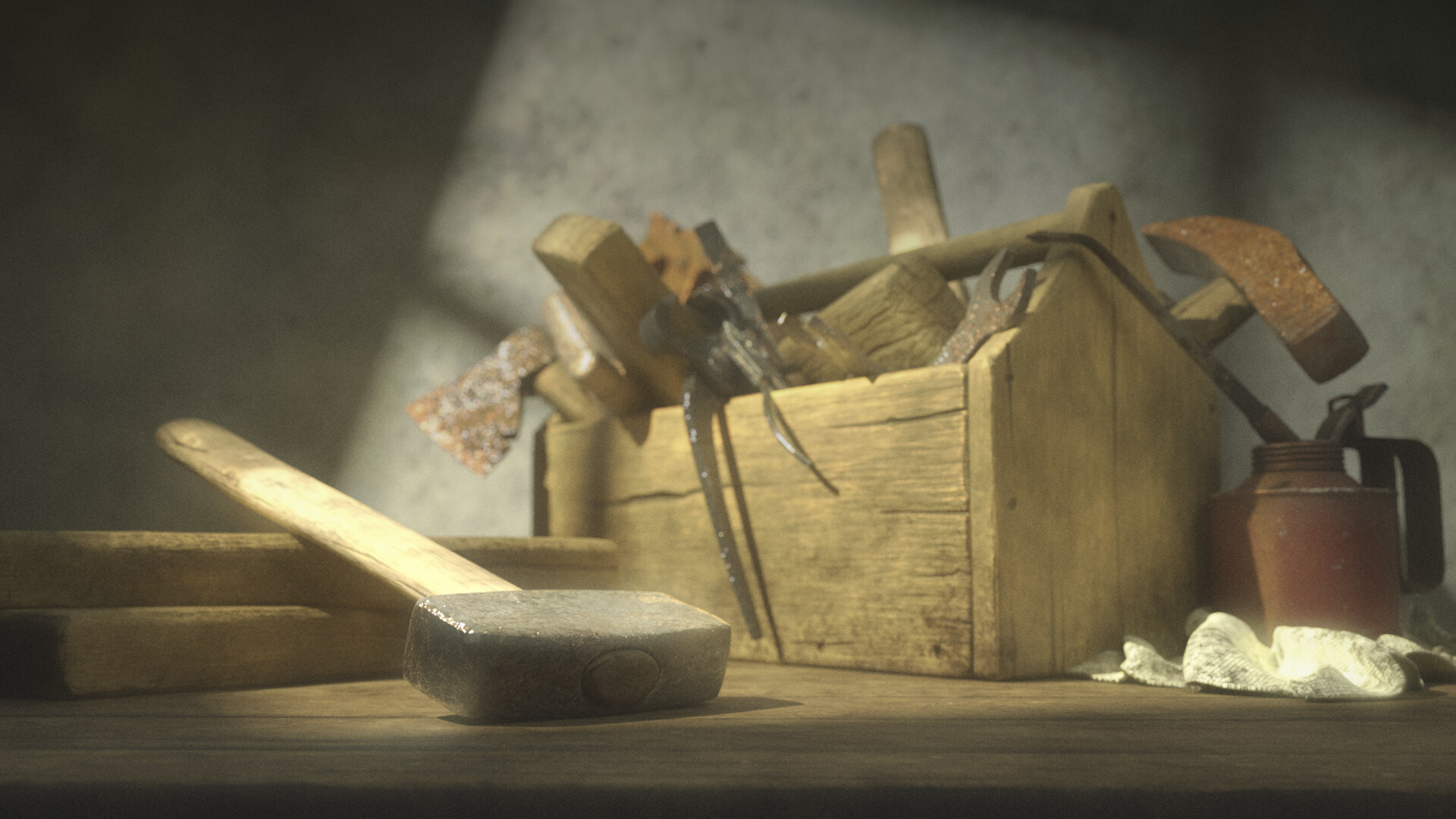 ArtStation - Look Dev Study - Still Life Wooden Toolbox - (Arnold)