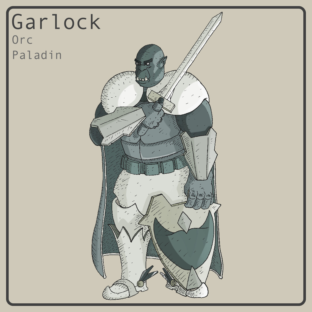 ArtStation - [DND] Orc Paladin