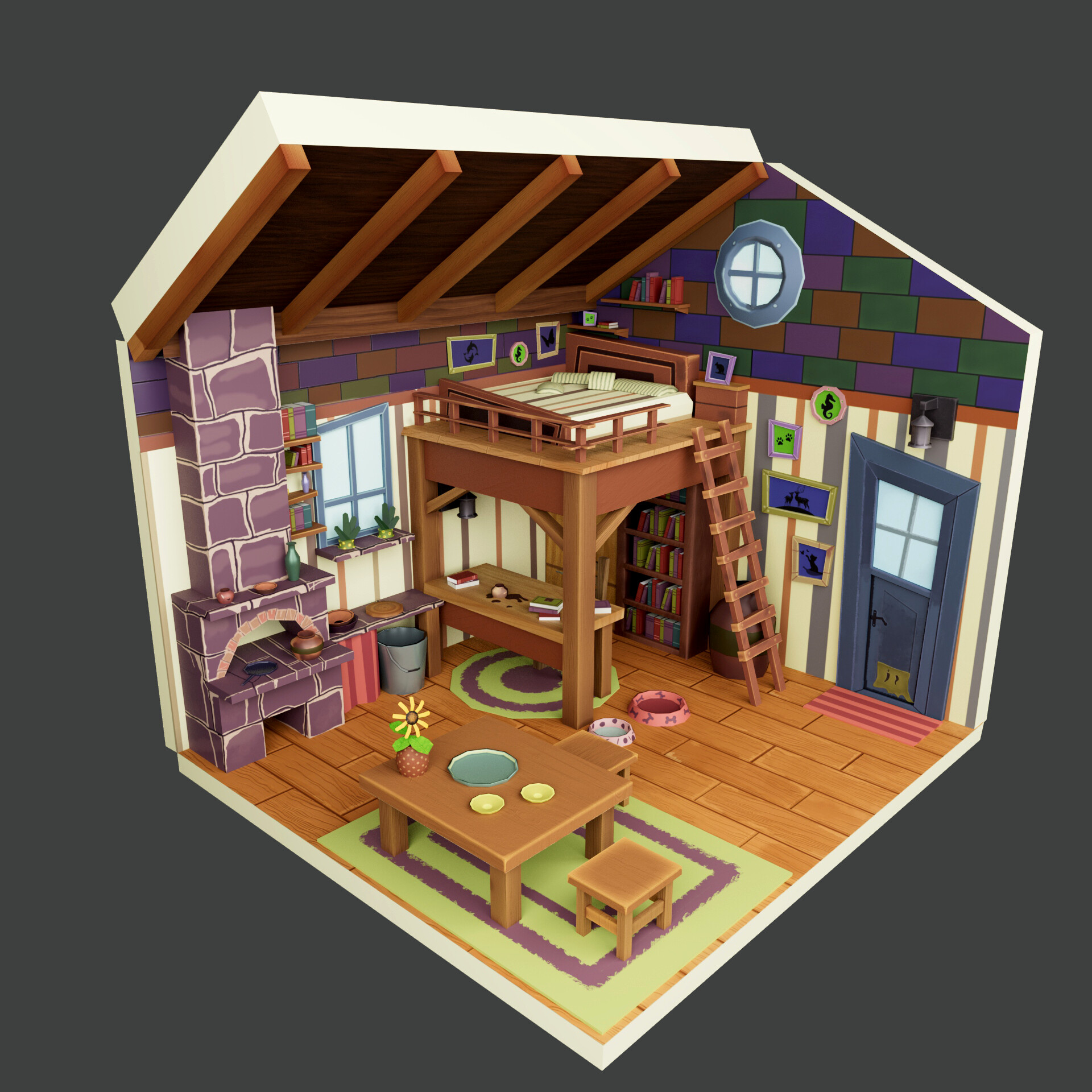 ArtStation - Assets- House Interior (Low Poly)