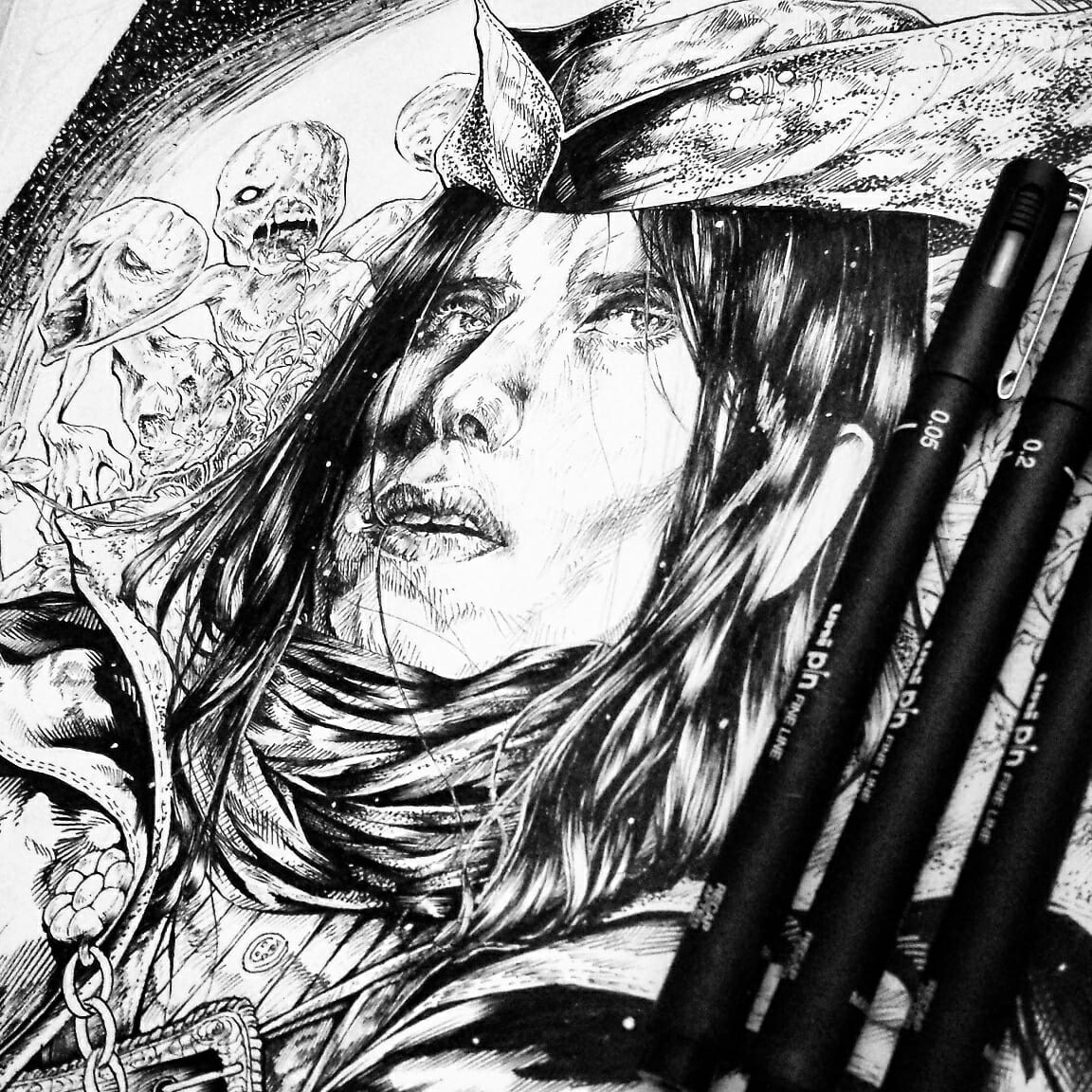 ArtStation - Bloodborne Hunter (Hand Drawn)